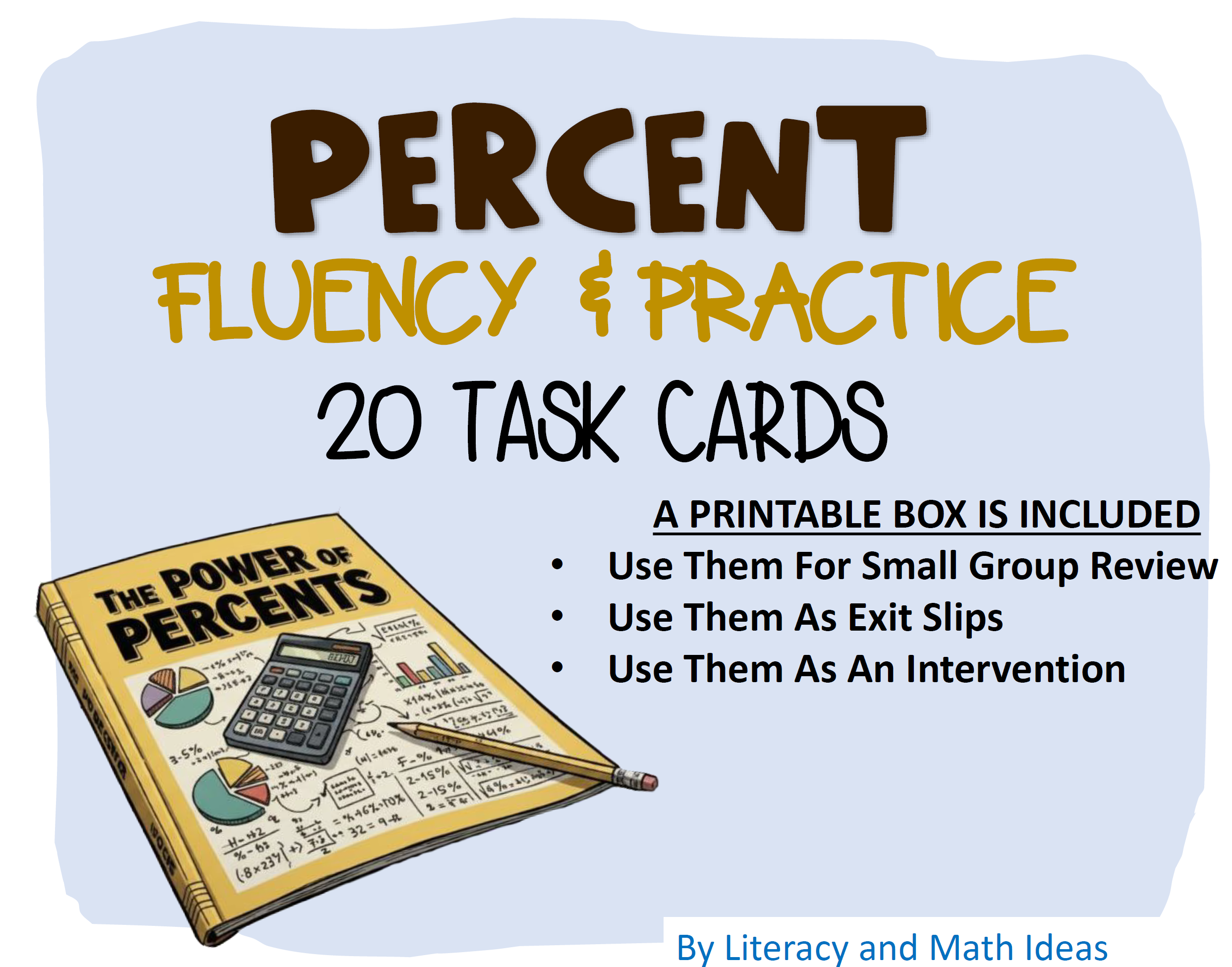 Finding the Percent Task Cards | Math Fluency & Percent Intervention ...