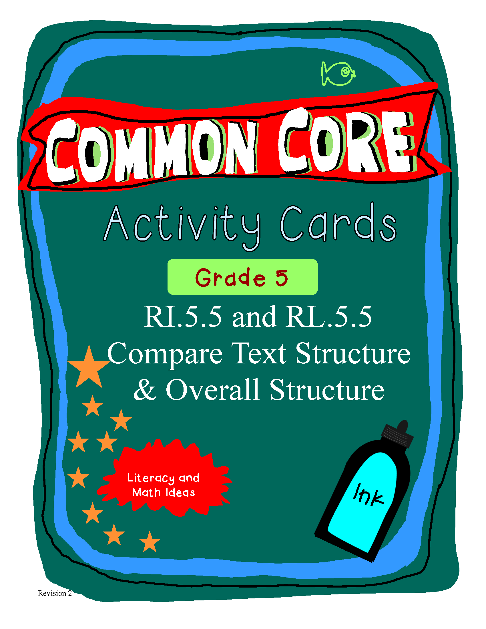 Text Structure Activity Cards Grade 5 Common Core RI.5.5 & RL.5.5 ...