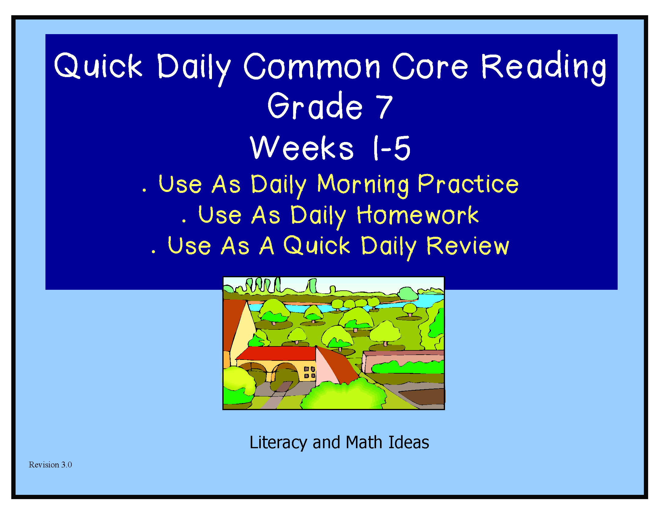 Grade 7 Daily Common Core Reading Practice Weeks 1-5 – Literacy and ...