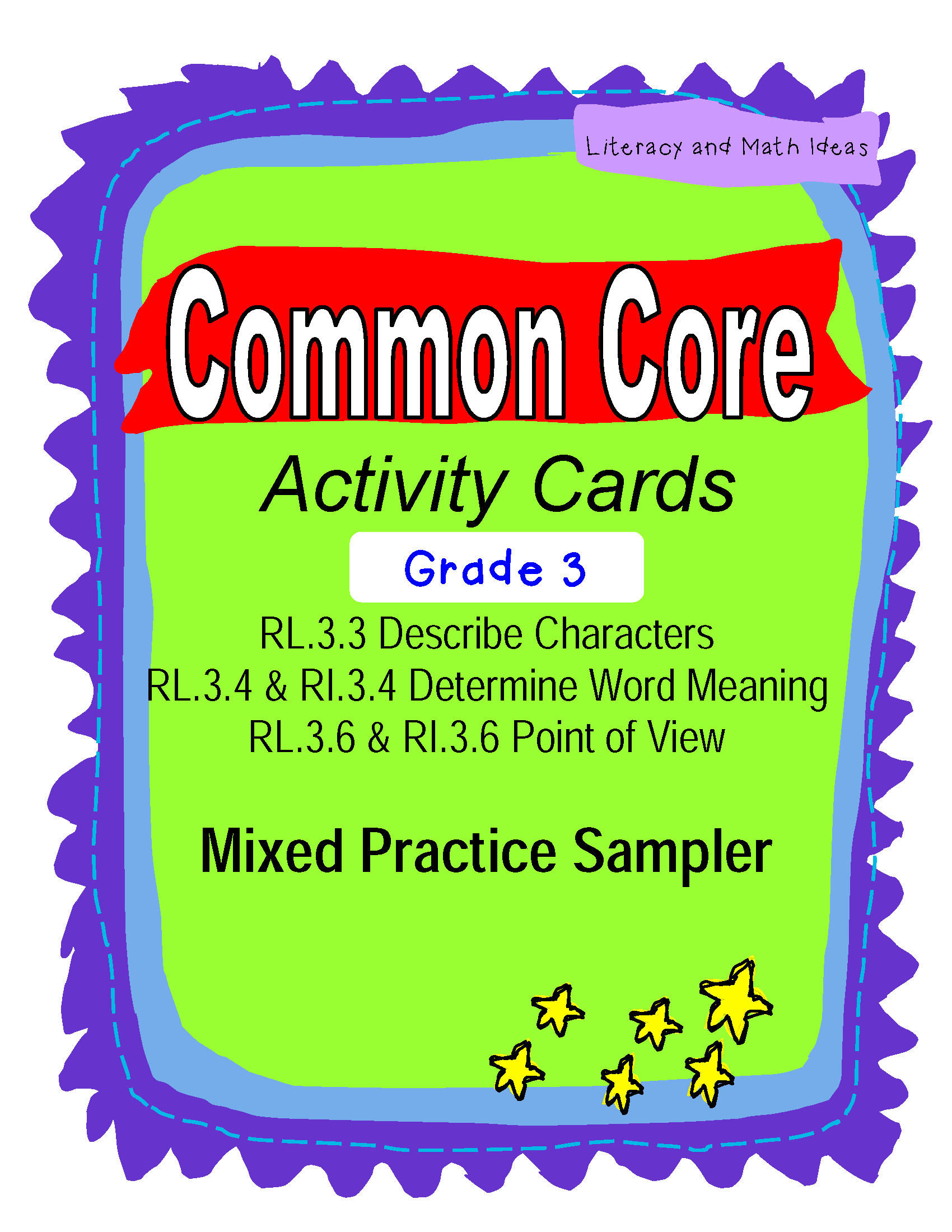 Free Grade 3 Common Core Reading Activity Cards Sampler – Literacy and ...