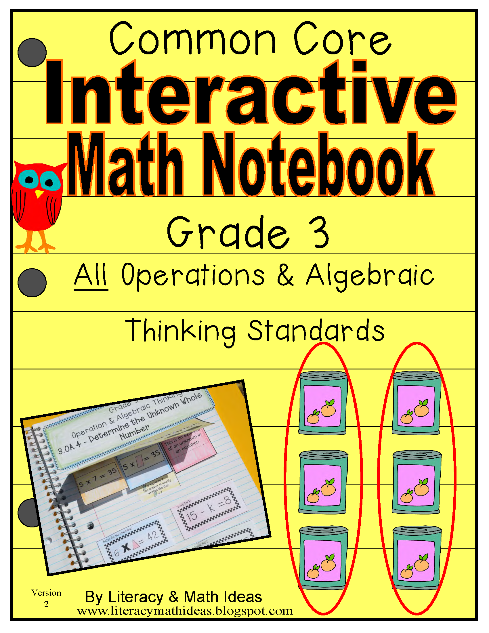 Grade 3 Common Core Interactive Notebook Operations and Algebraic Thin ...
