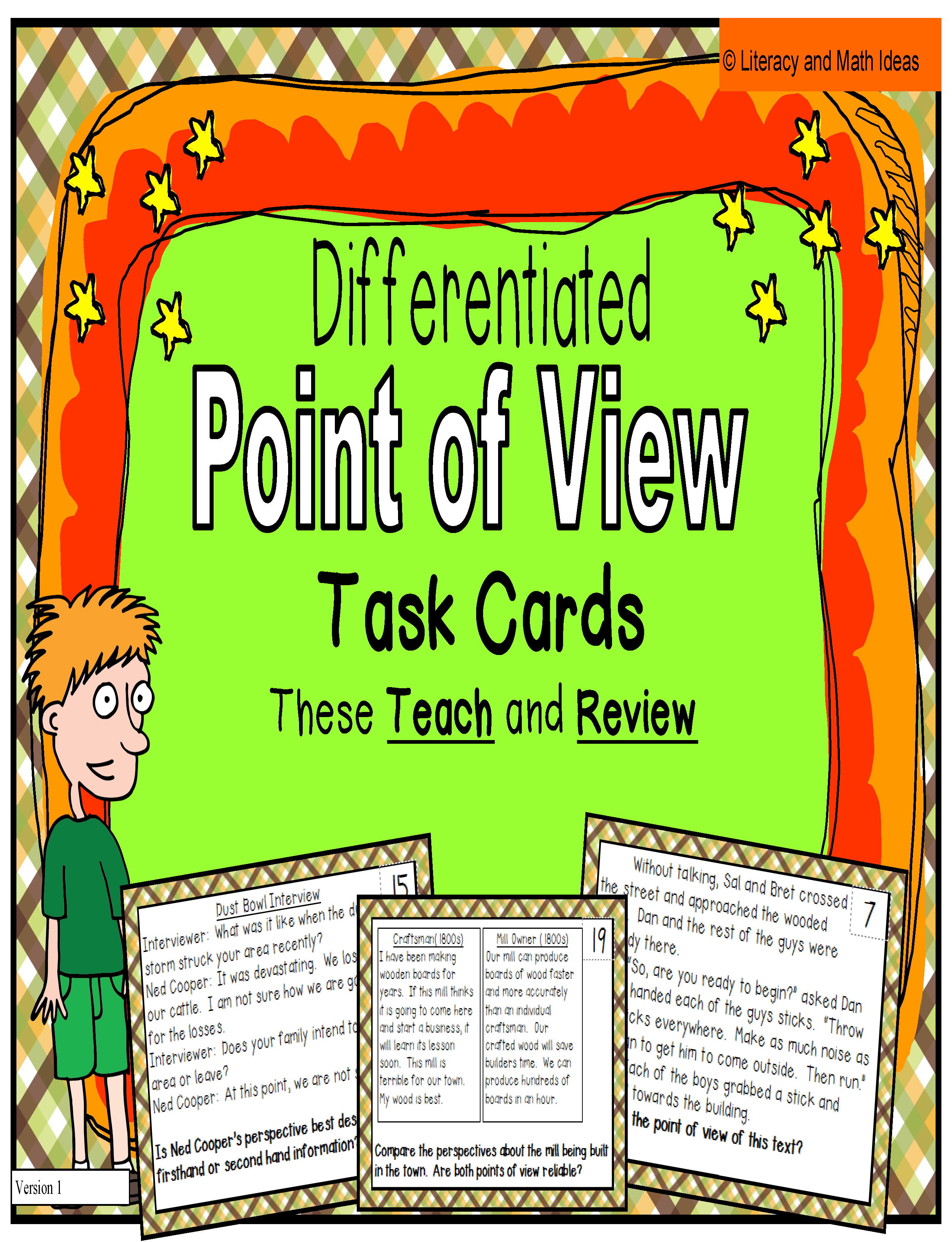 Differentiated Point of View Task Cards – Literacy and Math Ideas