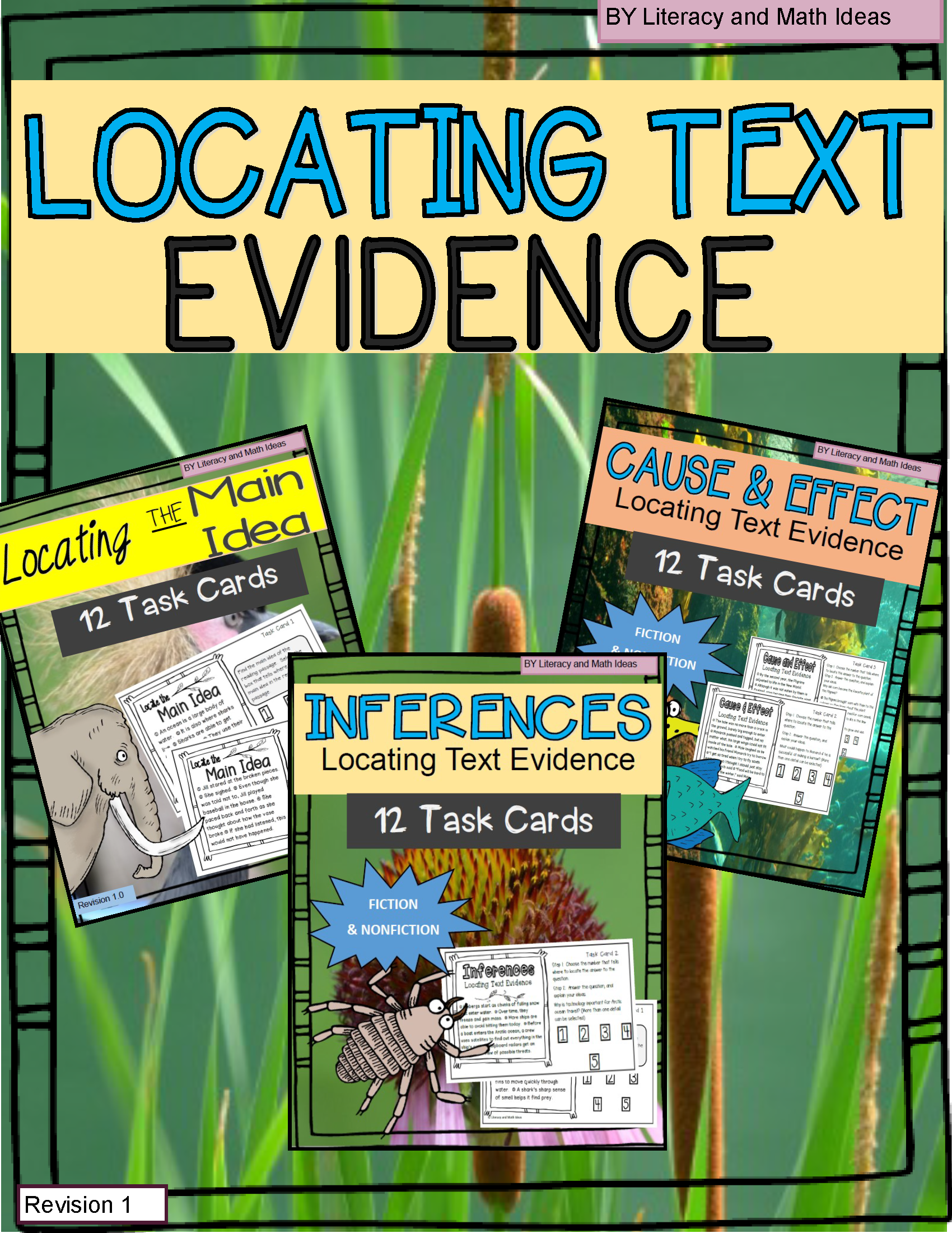 Locating Text Evidence Task Cards (Bundle) – Literacy and Math Ideas