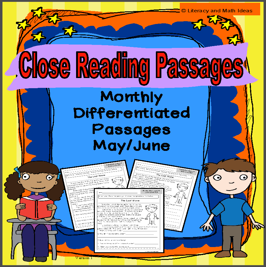 Monthly Differentiated Close Reading Passages May/June (Primary ...