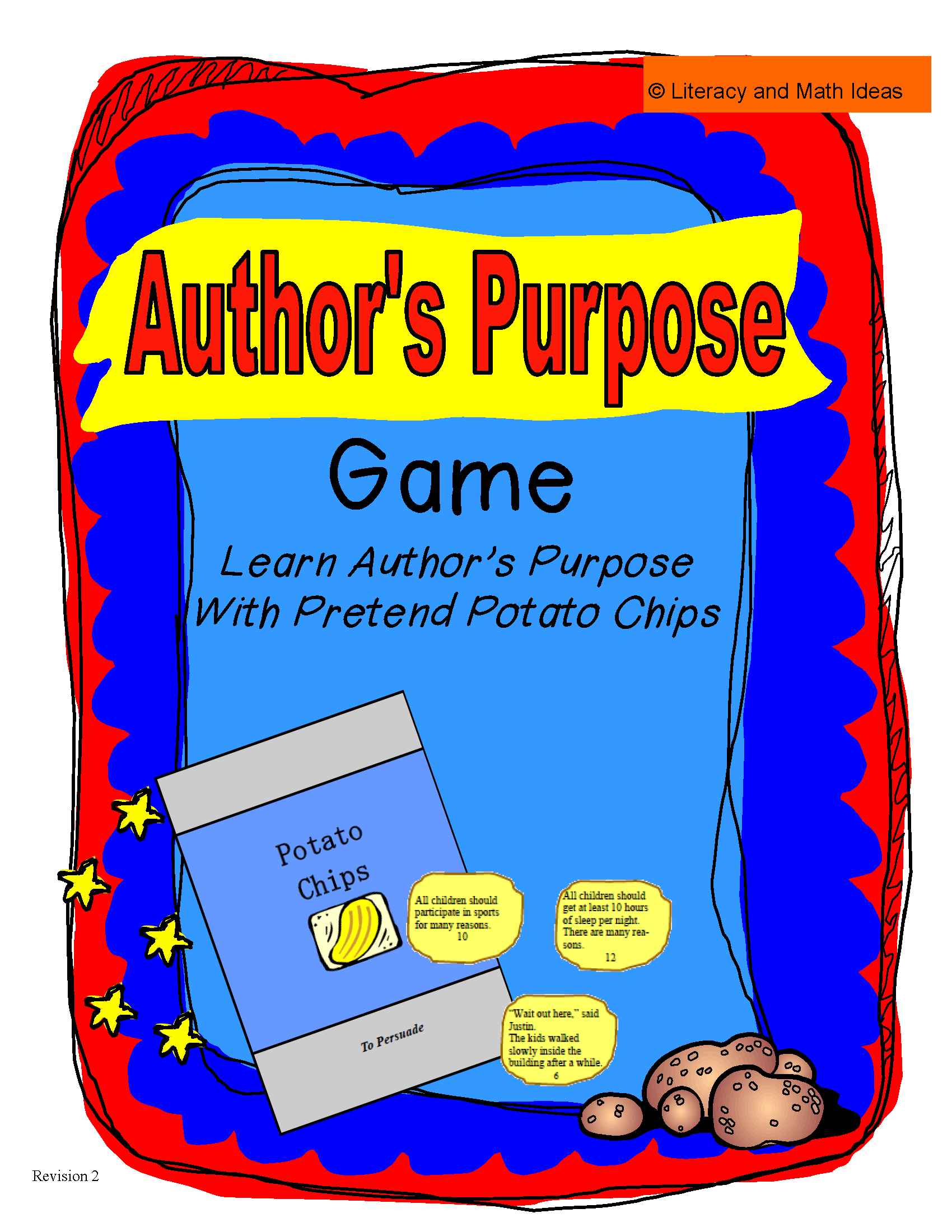 Author's Purpose Snacks Literacy Center and Worksheets – Literacy and ...