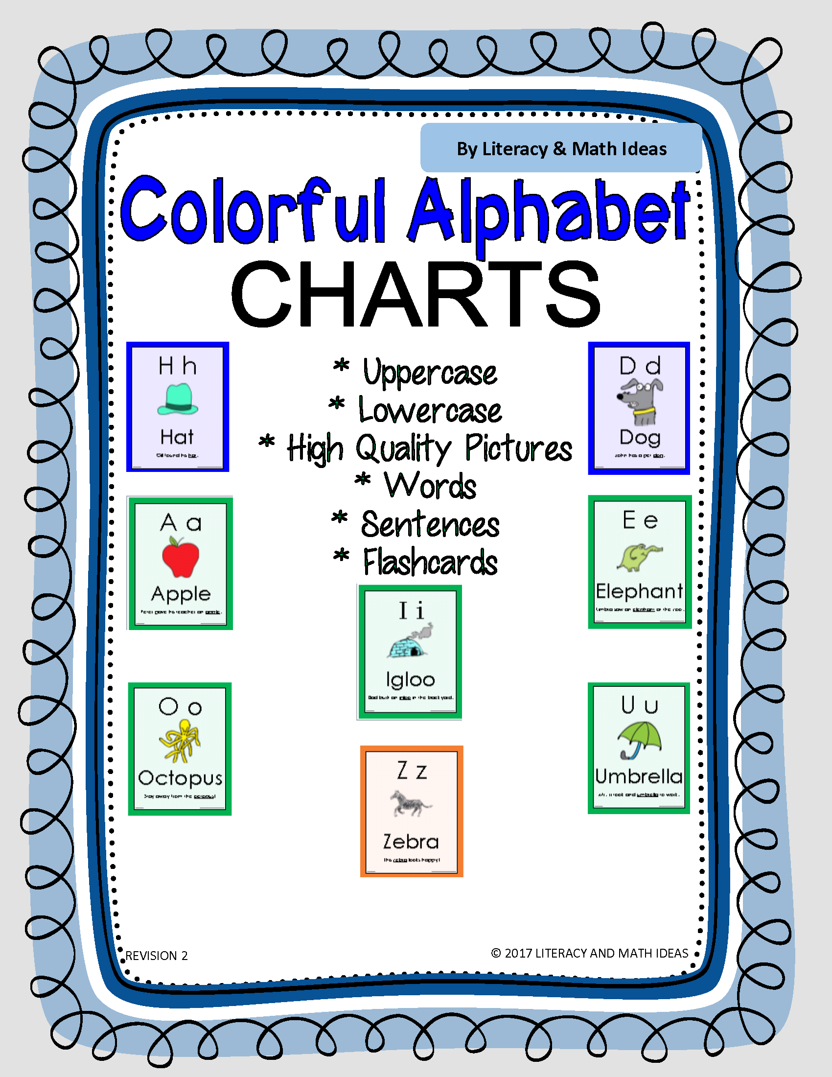 Colorful Alphabet Charts – Literacy and Math Ideas