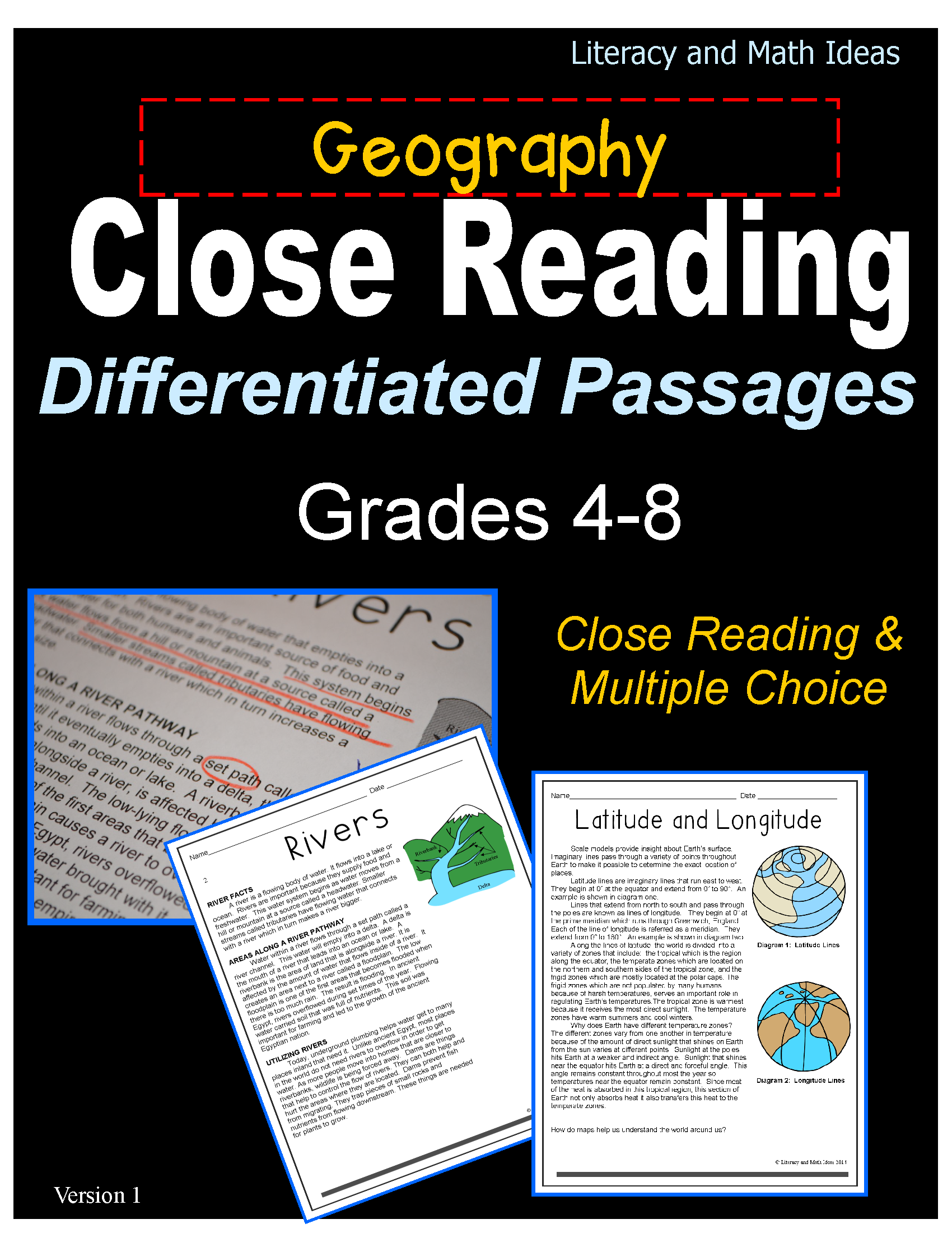 Geography Close Reading Differentiated Passages (Grades 4-8) – Literacy ...