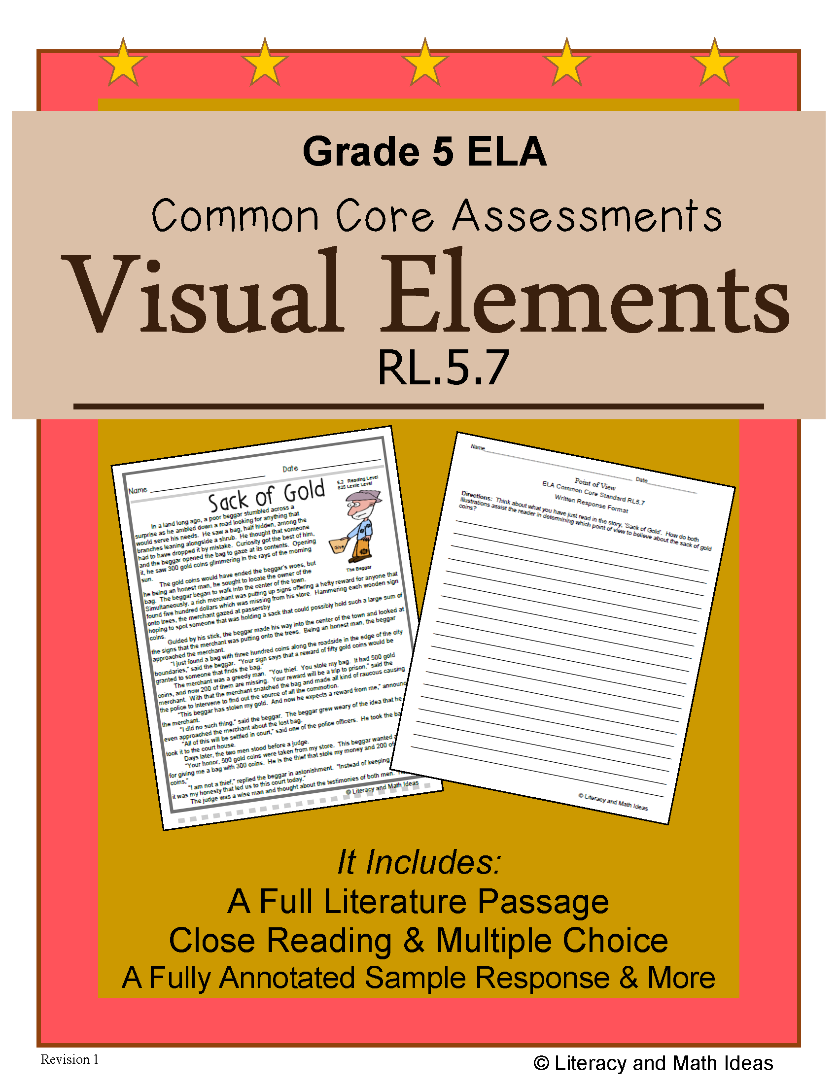 Grade 5 Common Core Assessments: Visual Elements RL.5.7 – Literacy and ...