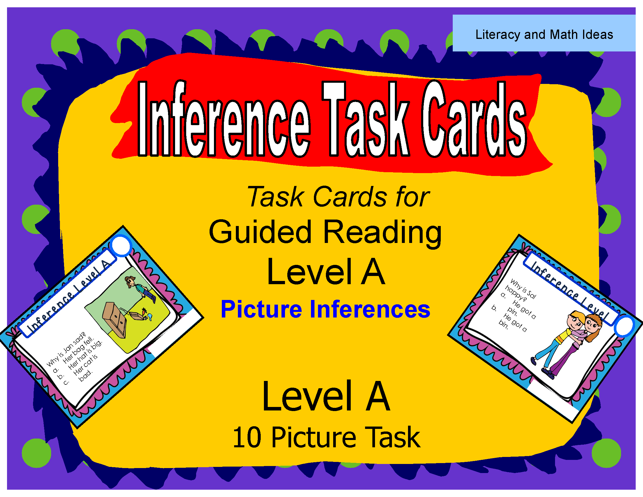 Inference Task Cards (Guided Reading Level A) – Literacy and Math Ideas