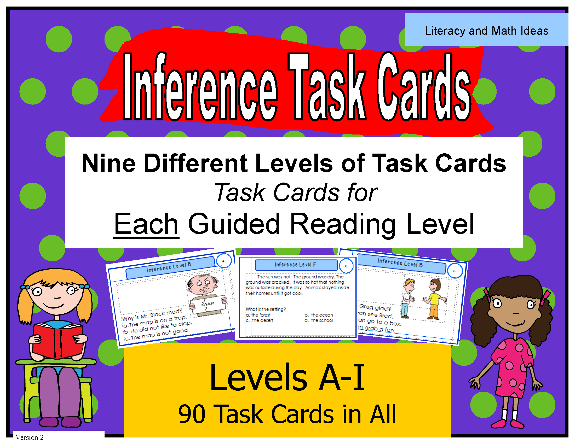 Inference Task Cards For Each Guided Reading Level (Levels A - I ...