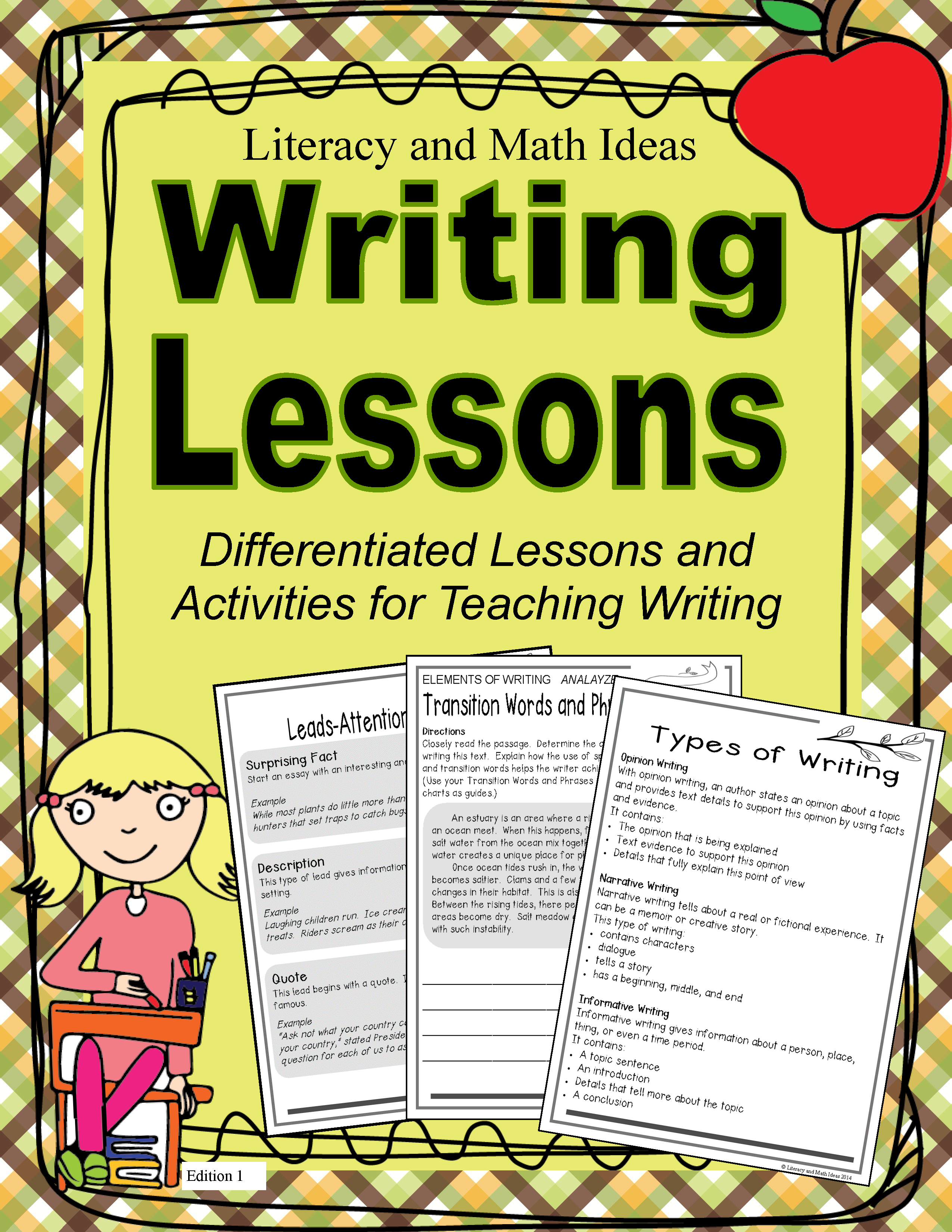 Writing Lessons (Differentiated Lessons) – Literacy and Math Ideas