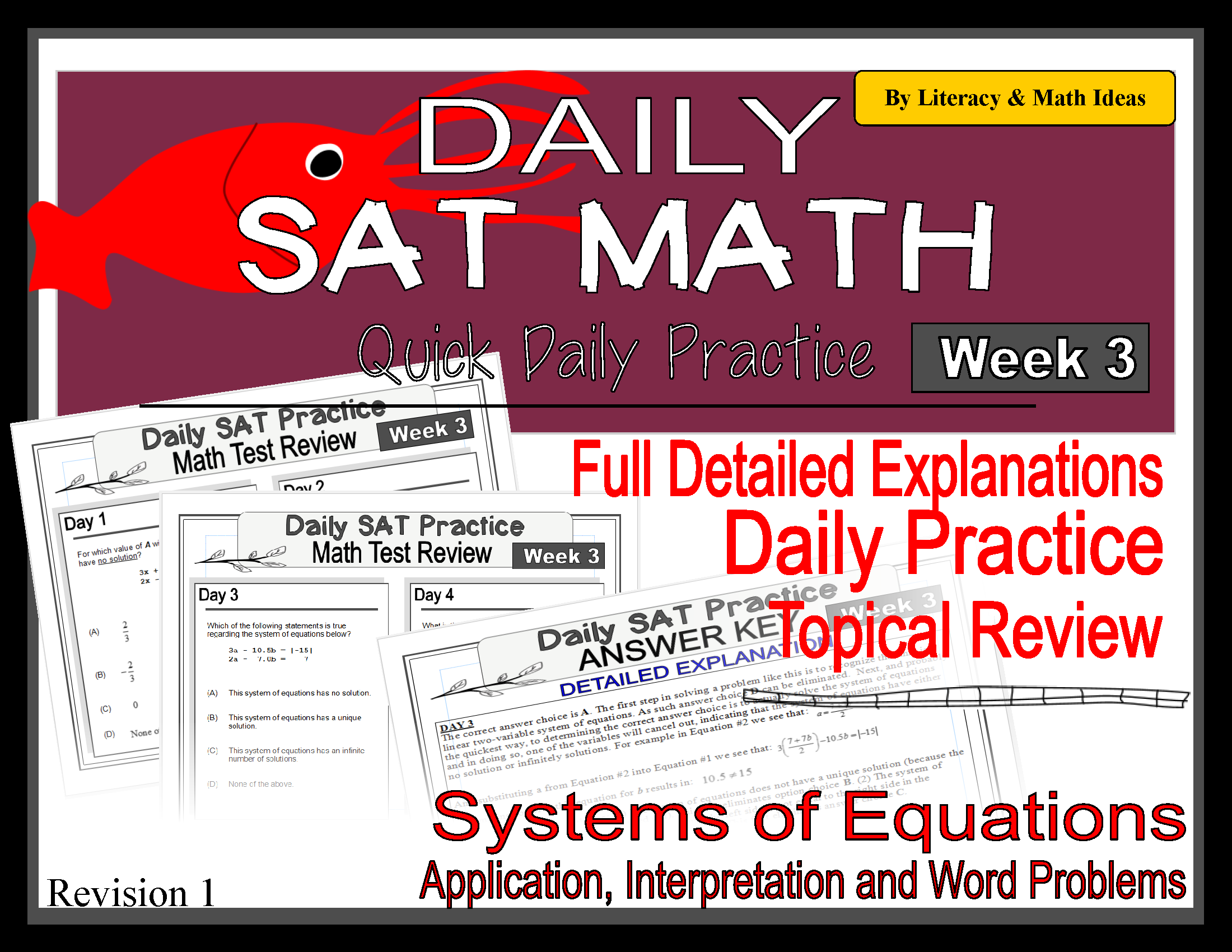 Daily SAT Math Practice Week 3: Systems of Equations – Literacy and ...