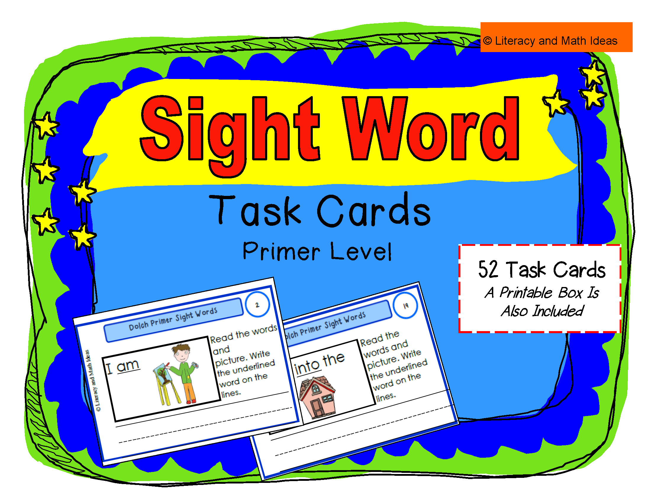 Sight Word Task Cards (Primer Level) – Literacy and Math Ideas