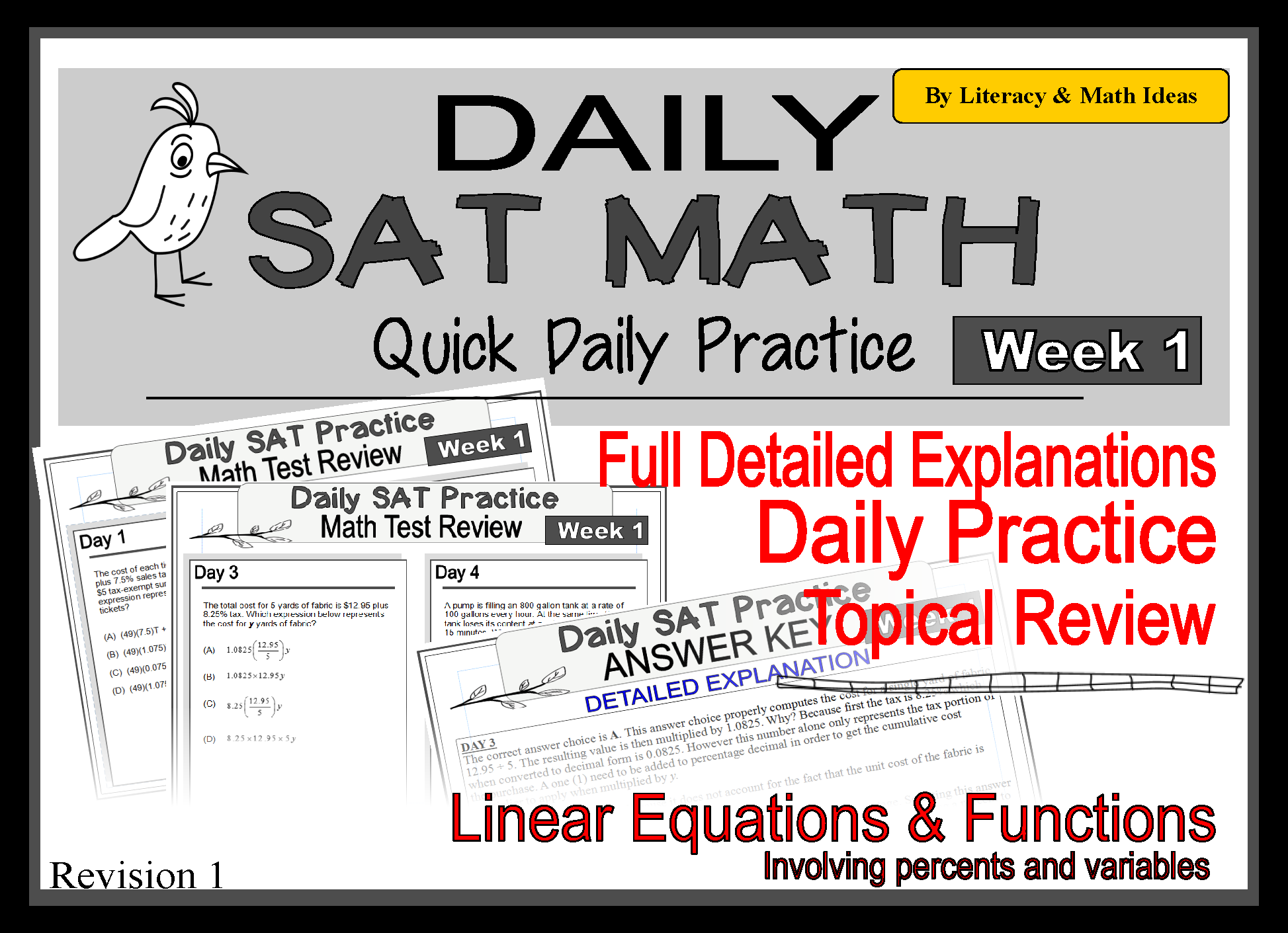 Daily SAT Math Practice Week 1: Linear Equations and Functions ...