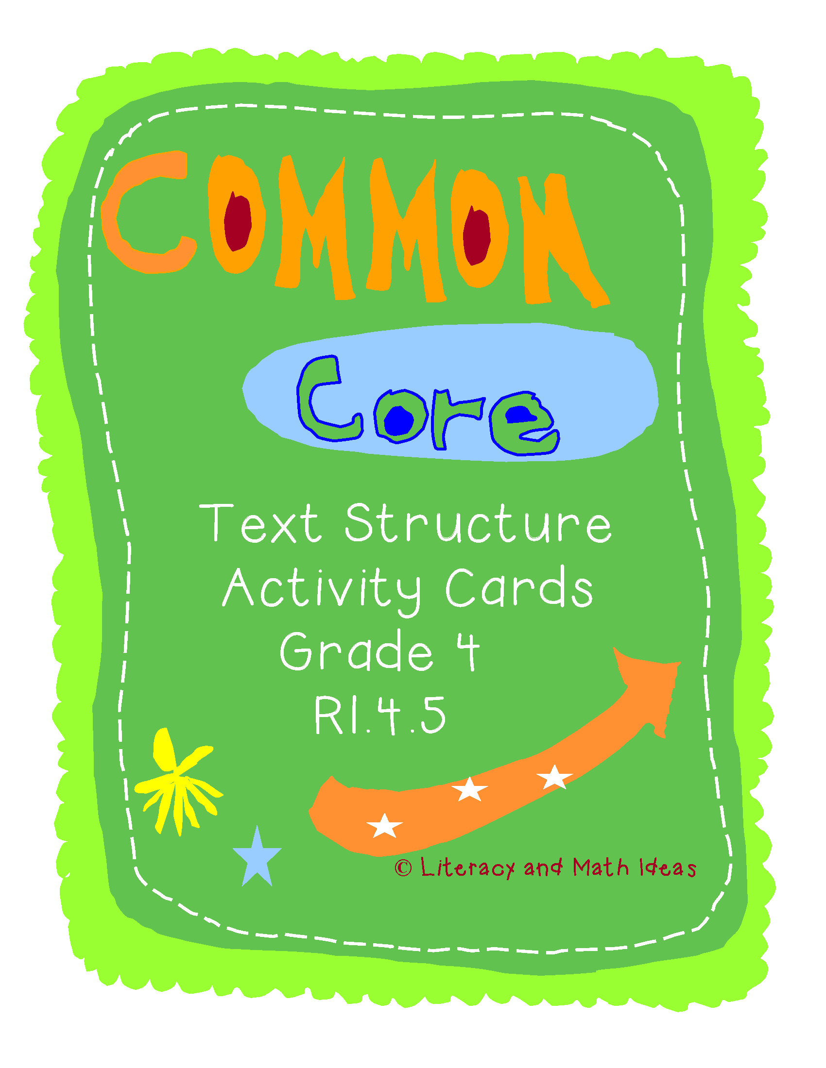 Text Structure Activity Cards Grade 4 Common Core RI.4.5 – Literacy and ...