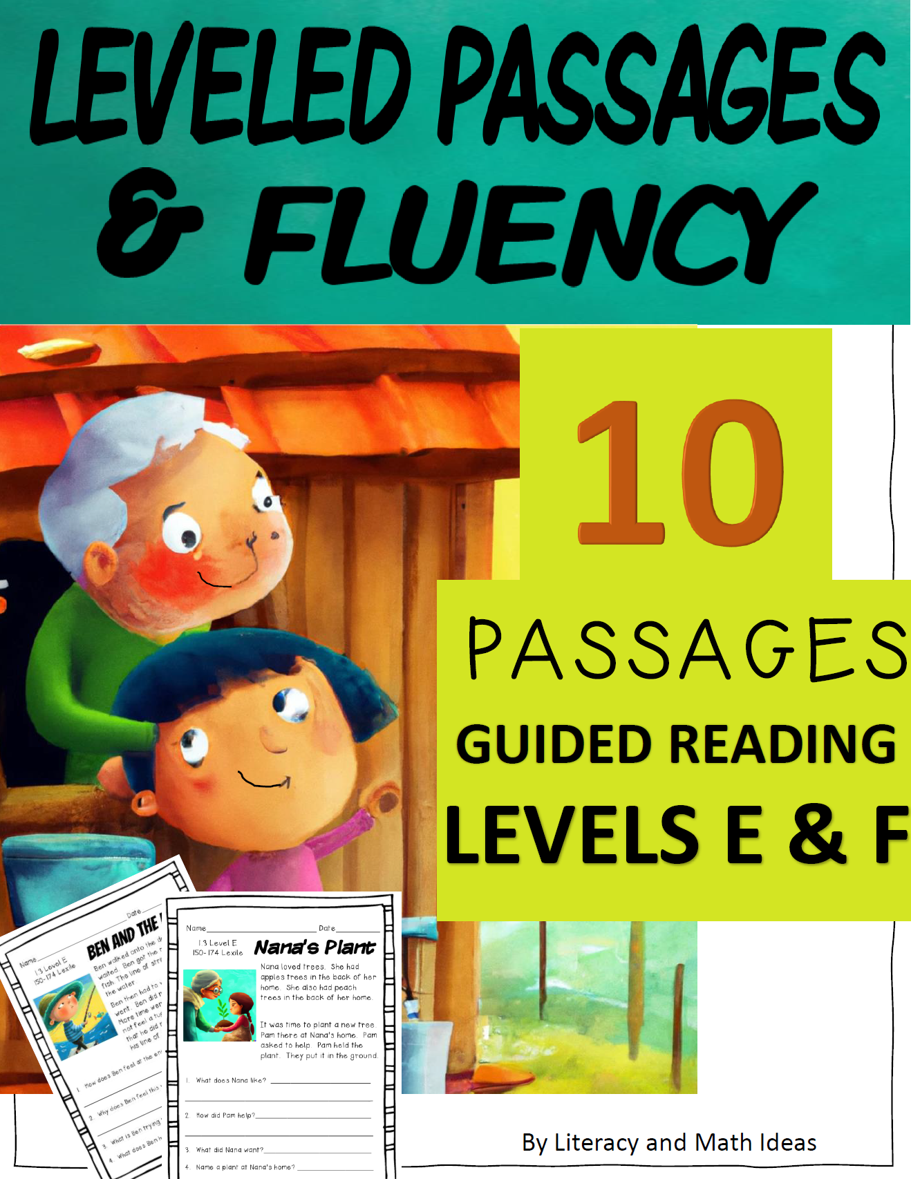 10 Leveled Passages & Fluency-Fiction Guided Reading for Levels E & F ...