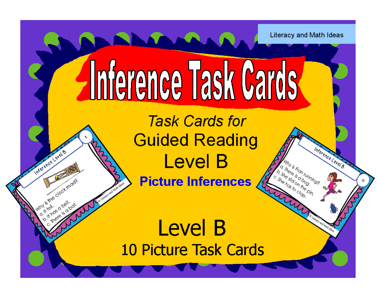 Inference Task Cards (Guided Reading Level B) – Literacy and Math Ideas