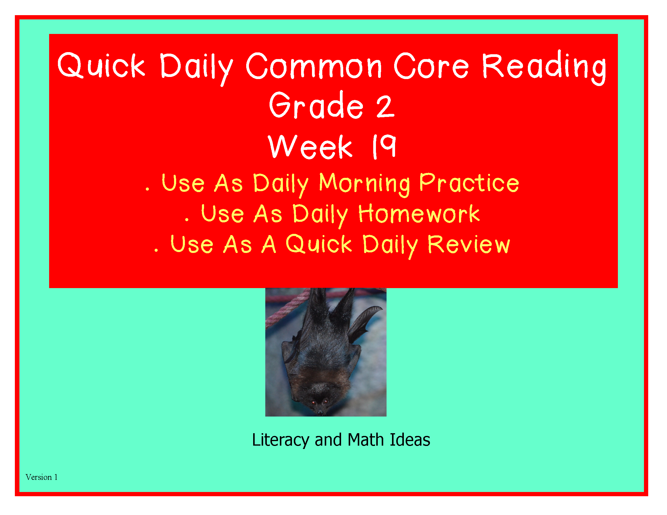 Grade 2 Daily Common Core Reading Practice Week 19 – Literacy and Math ...