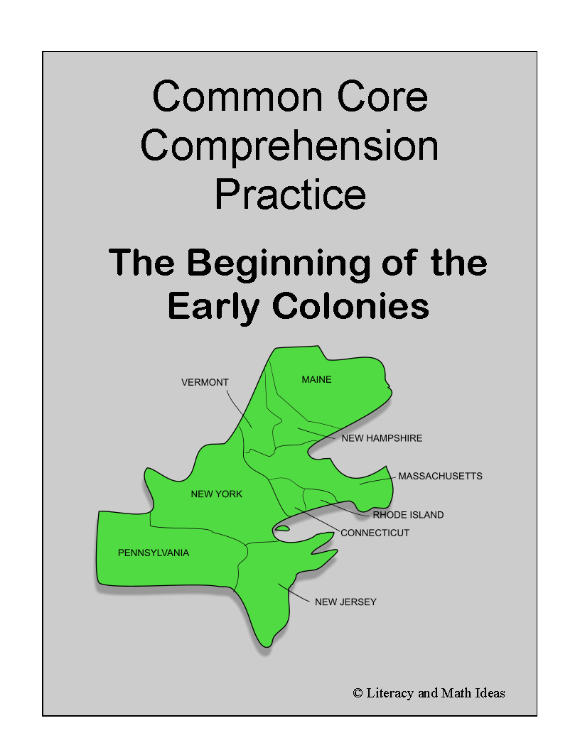 The Beginning of the Early Colonies Common Core Comprehension ...