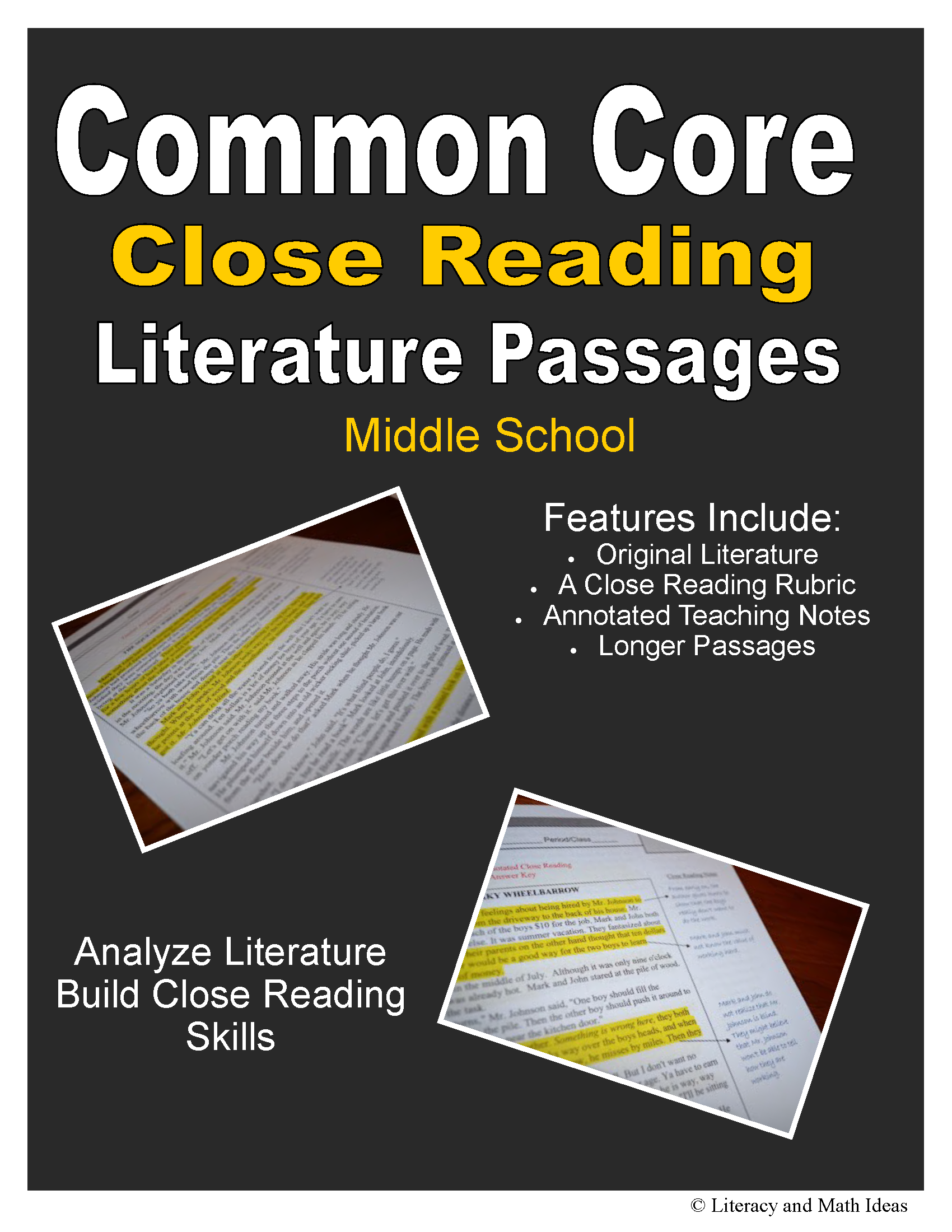 Common Core Close Reading Practice (Middle School) – Literacy and Math ...