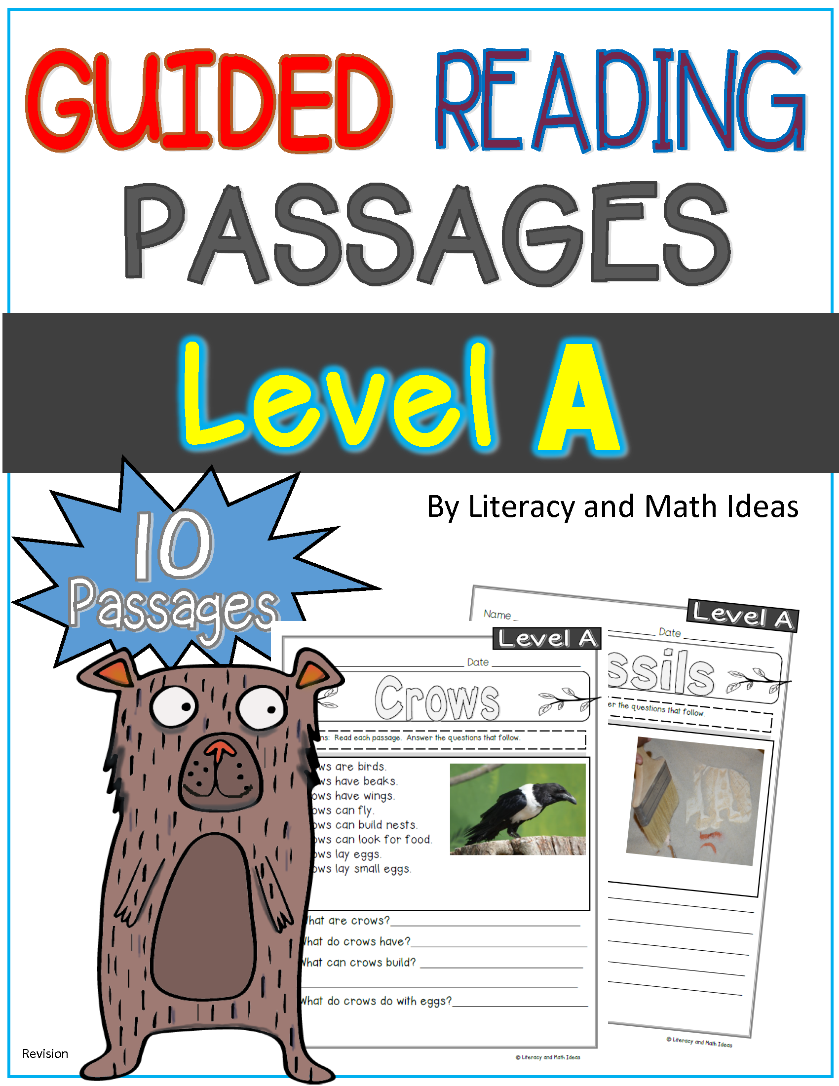 Guided Reading Nonfiction Passages Level A – Literacy and Math Ideas
