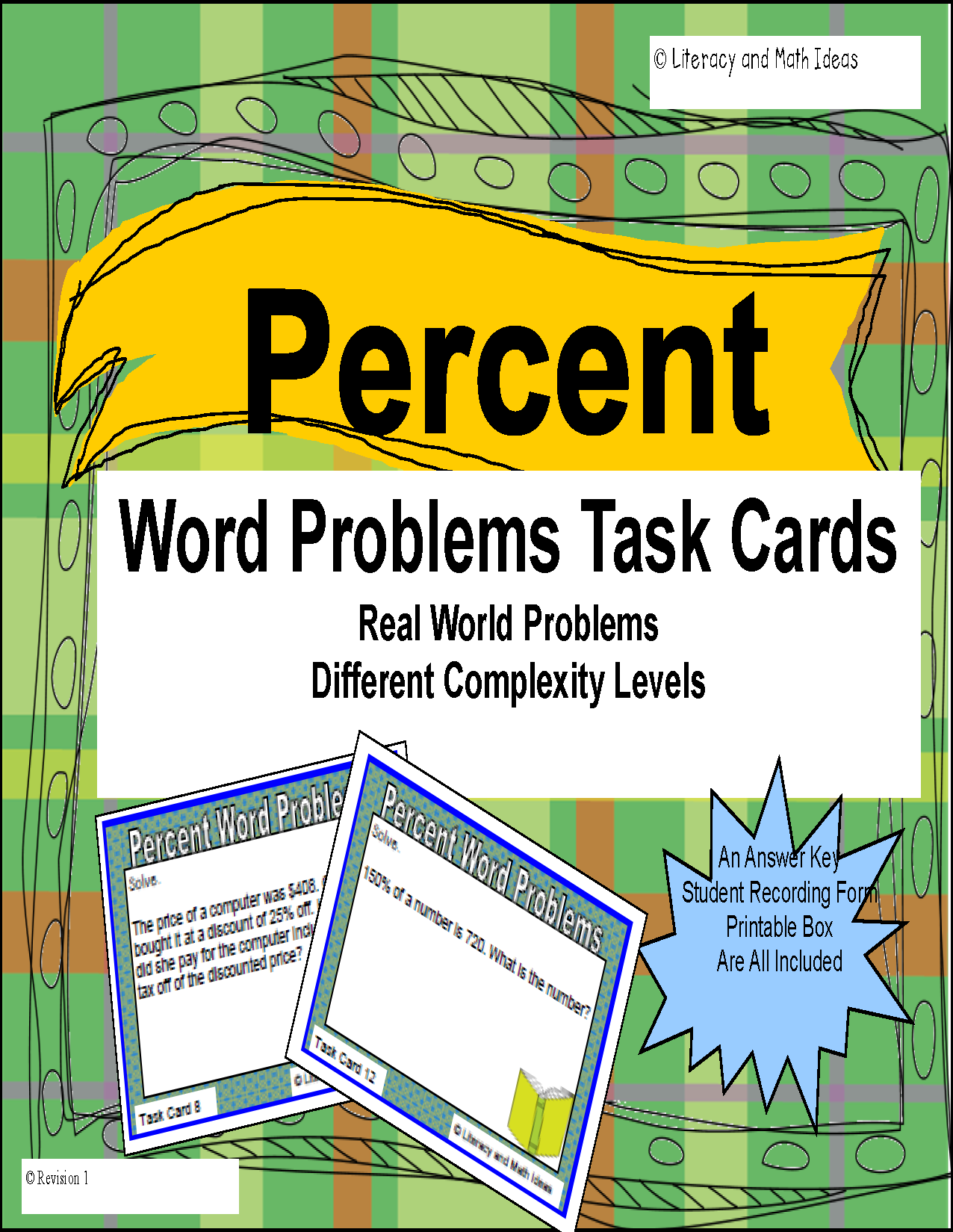 Percent Word Problems Task Cards – Literacy and Math Ideas
