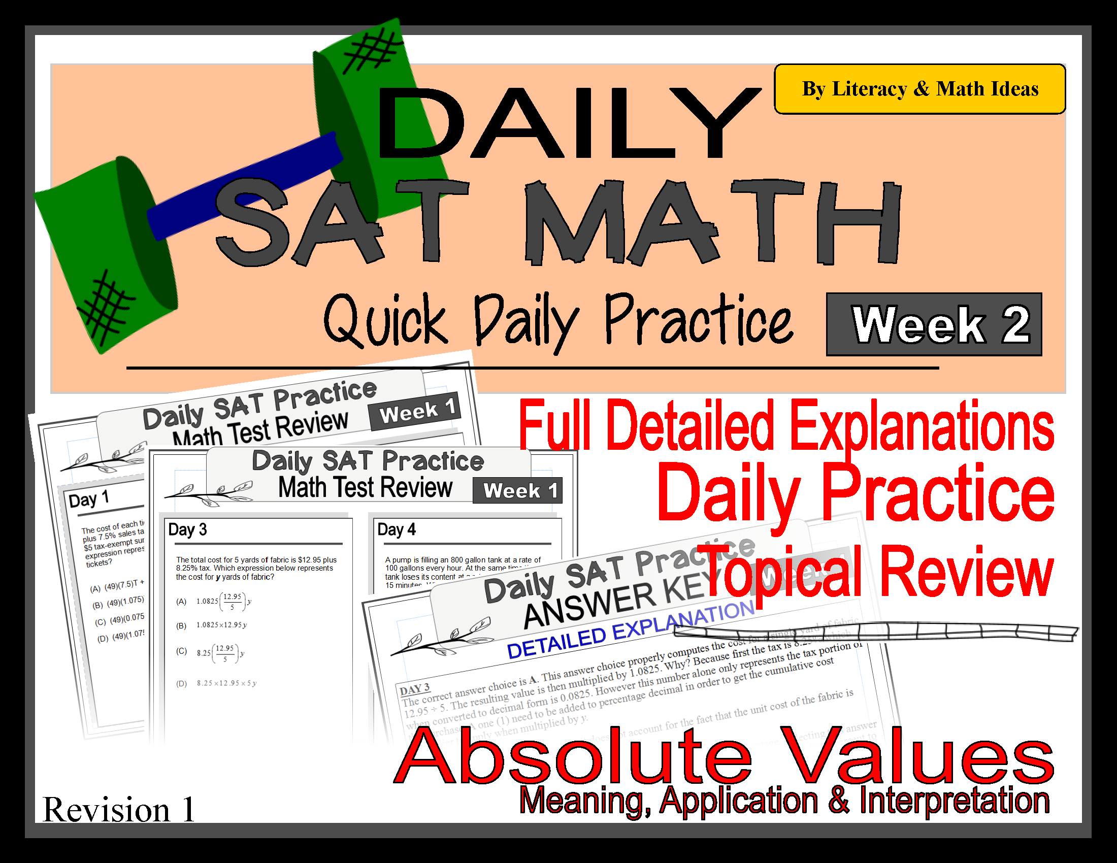 Daily SAT Math Practice Week 2: Absolute Value – Literacy and Math Ideas