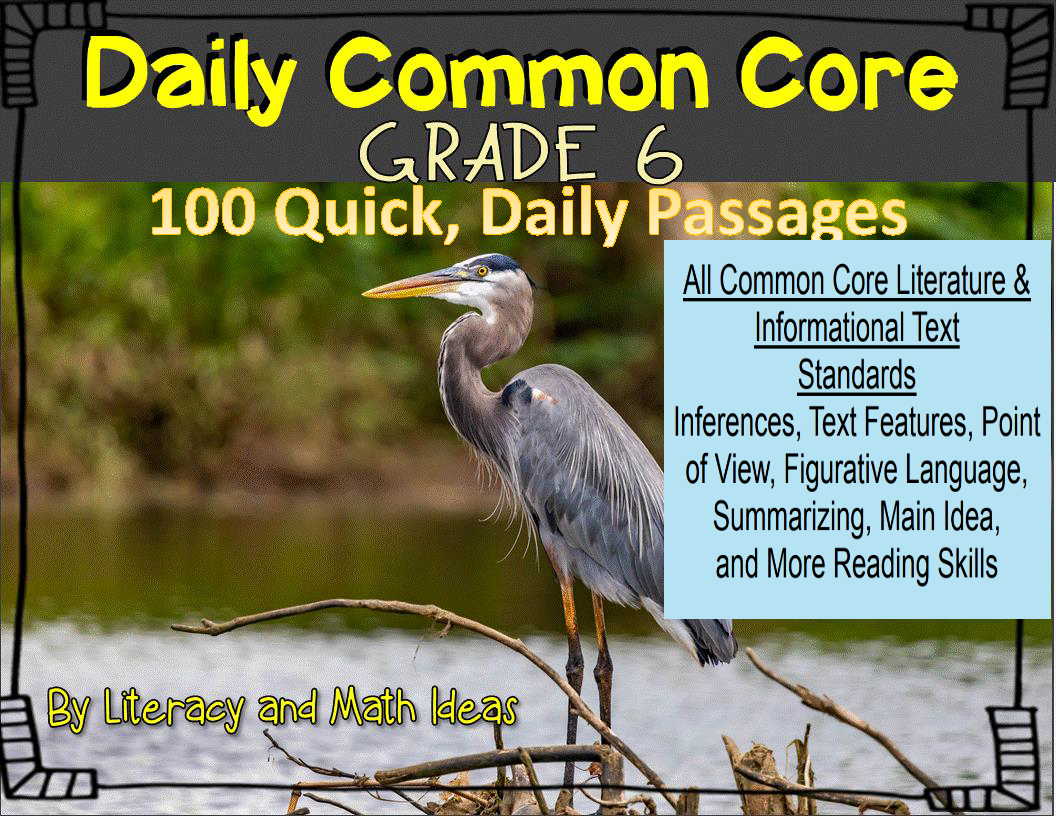 Grade 6 Daily Common Core Reading Practice Weeks 1-20 – Literacy and ...