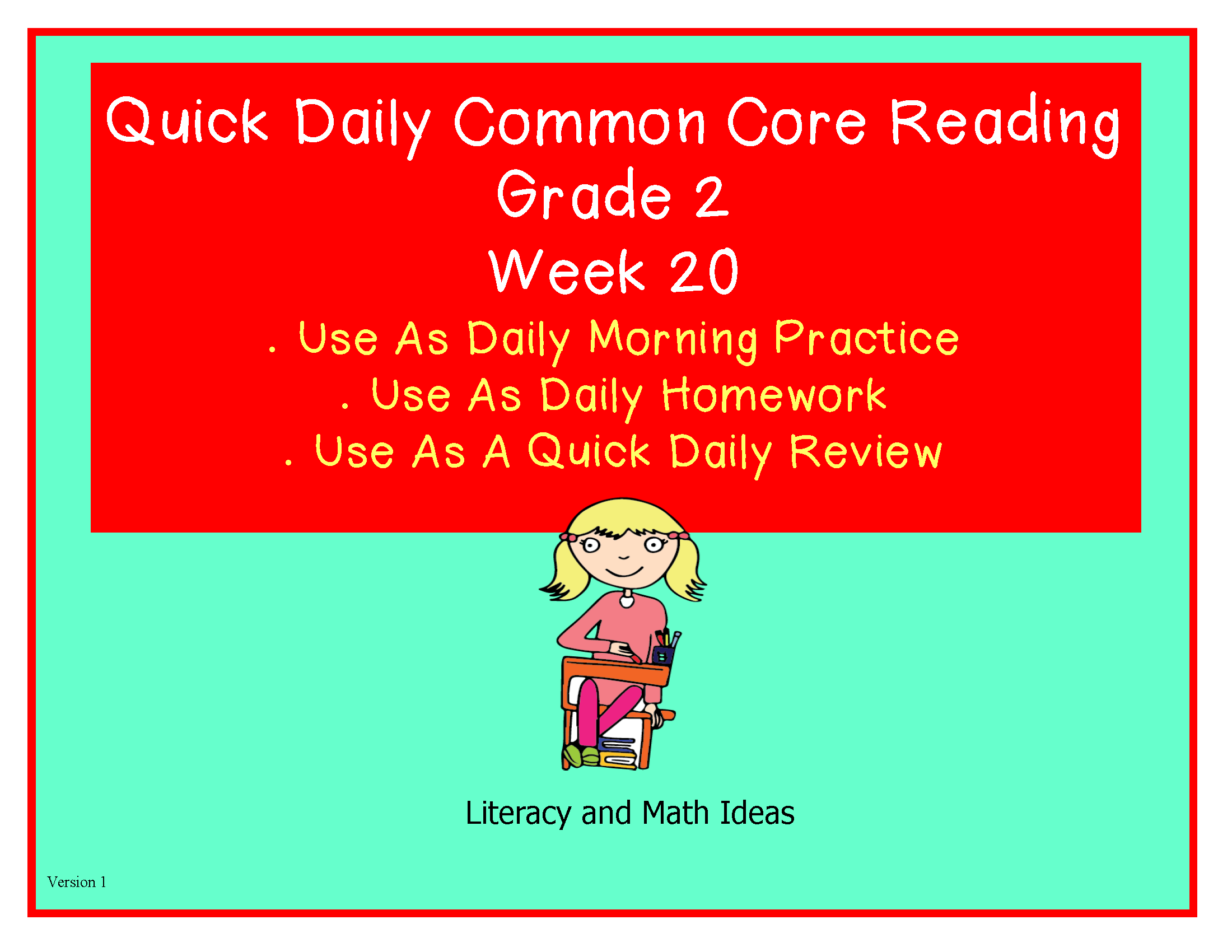 Grade 2 Daily Common Core Reading Practice Week 20 – Literacy and Math ...