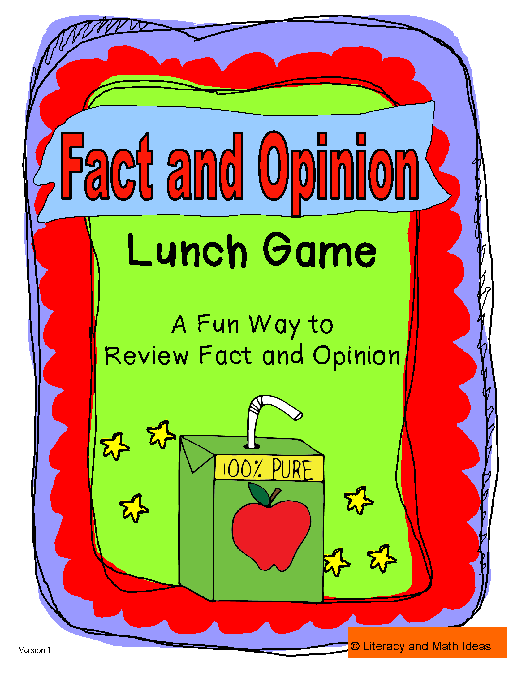 Fact and Opinion Lunch – Literacy and Math Ideas