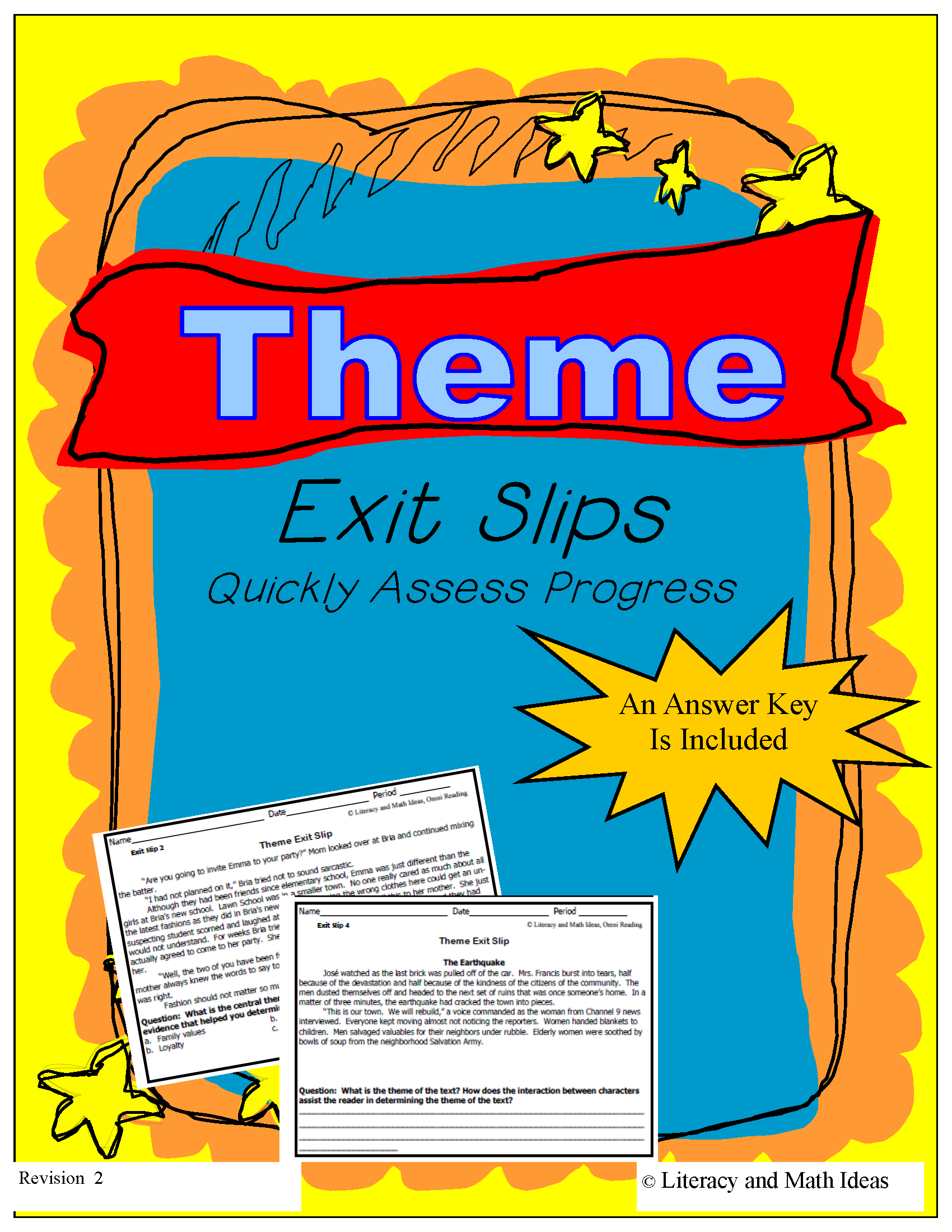 Theme Exit Slips – Literacy and Math Ideas