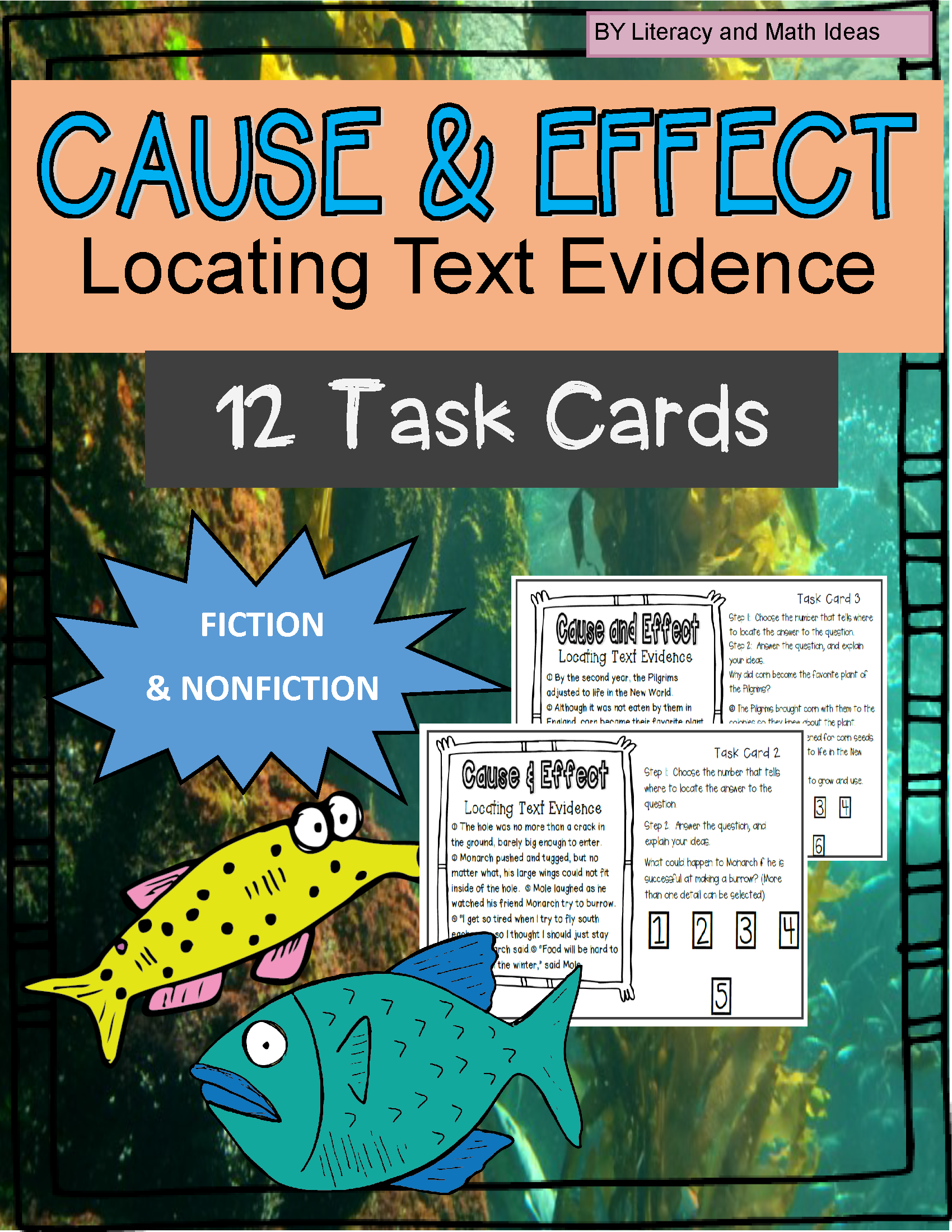 Cause and Effect Task Cards: Locating Text Evidence – Literacy and Math ...