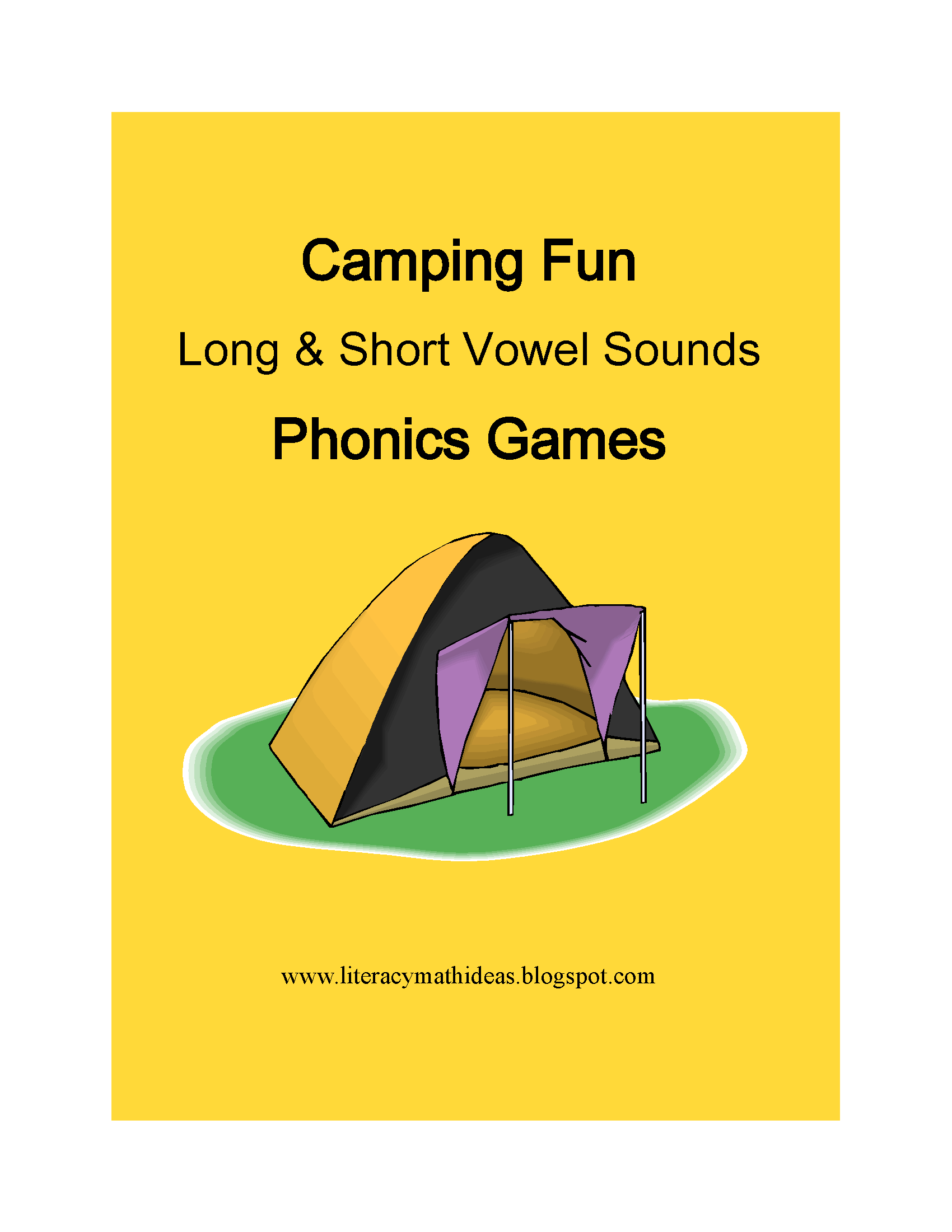 Camping Fun Phonics Vowel Sounds Games – Literacy and Math Ideas