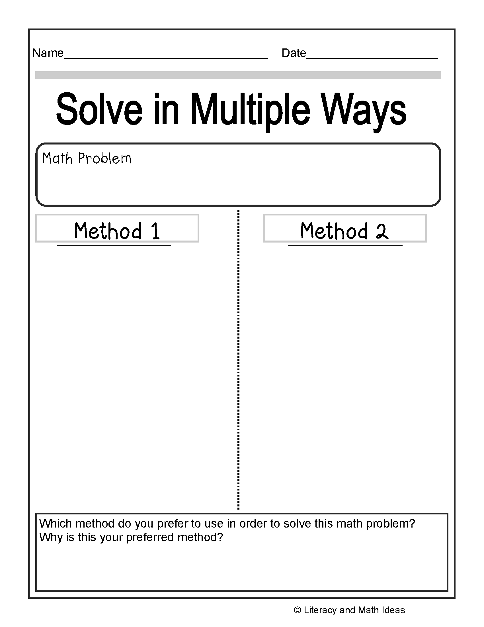 Free Solve A Math Problem In Different Ways Literacy And Math Ideas free-solve-a-math-problem-in-different-ways-literacy-and-math-ideas