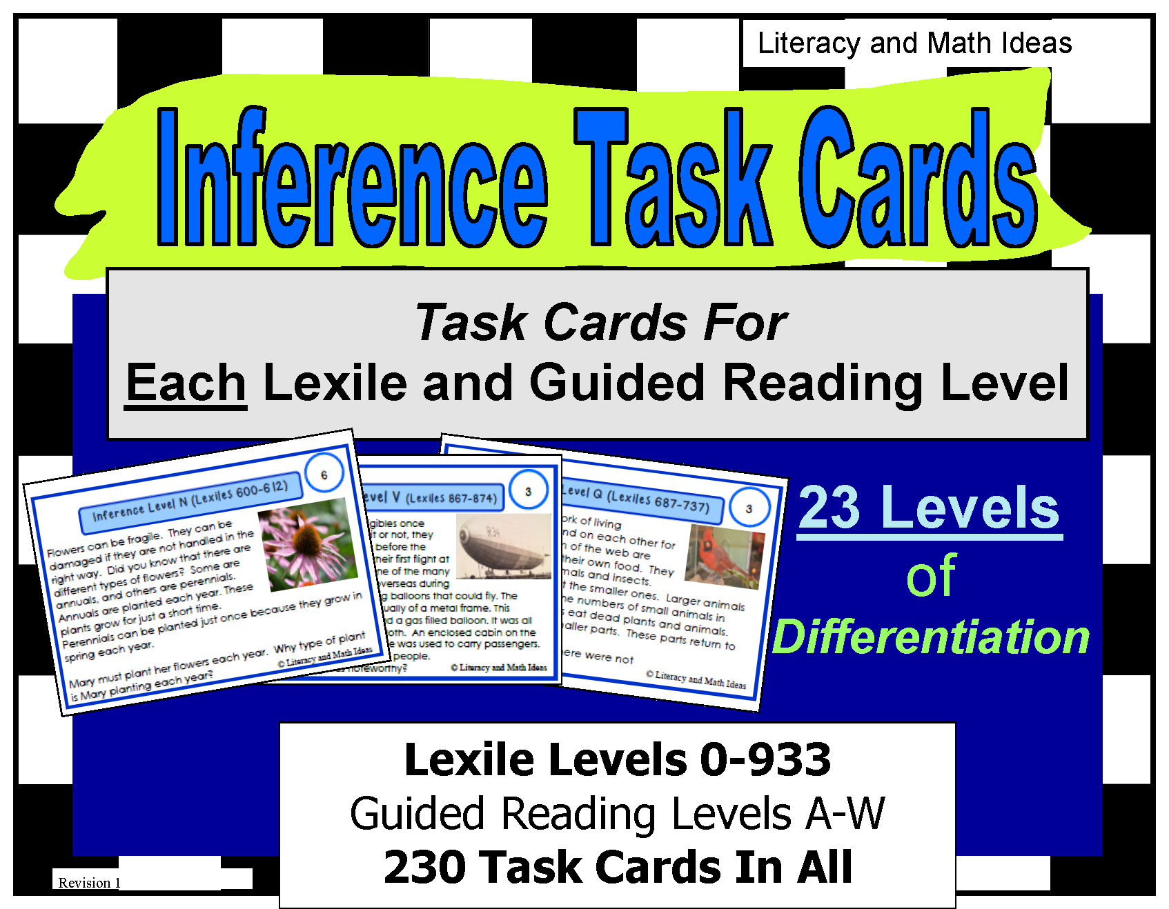 Print and Use (230 Leveled Task Cards) Inferences – Literacy and Math Ideas