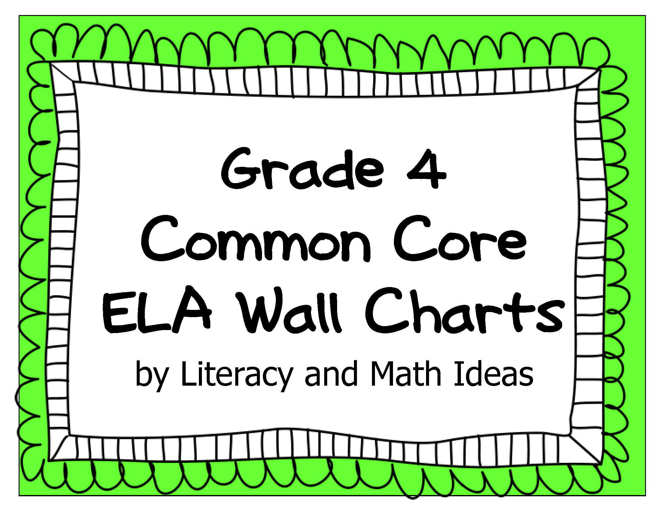 Common Core Grade 4 Wall Charts – Literacy and Math Ideas