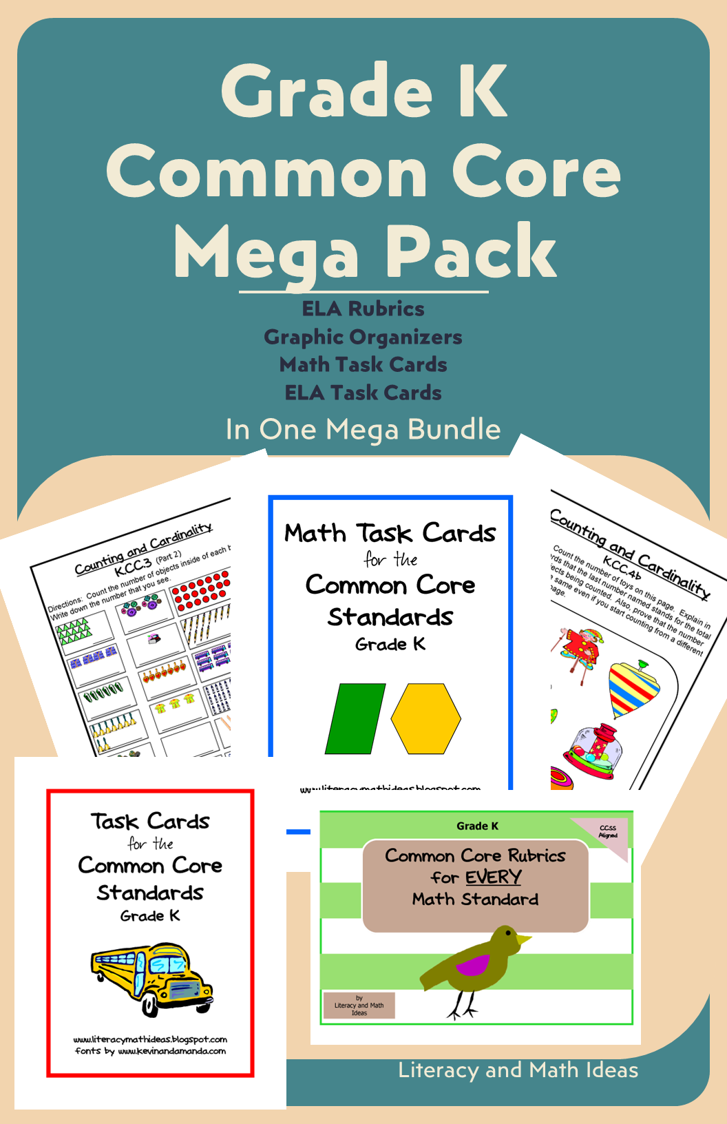 Kindergarten Common Core Standards Mega Pack – Literacy and Math Ideas