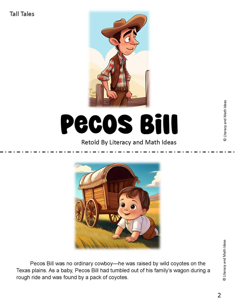 Free Tall Tale: Pecos Bill (Printable Book & Comprehension Questions ...