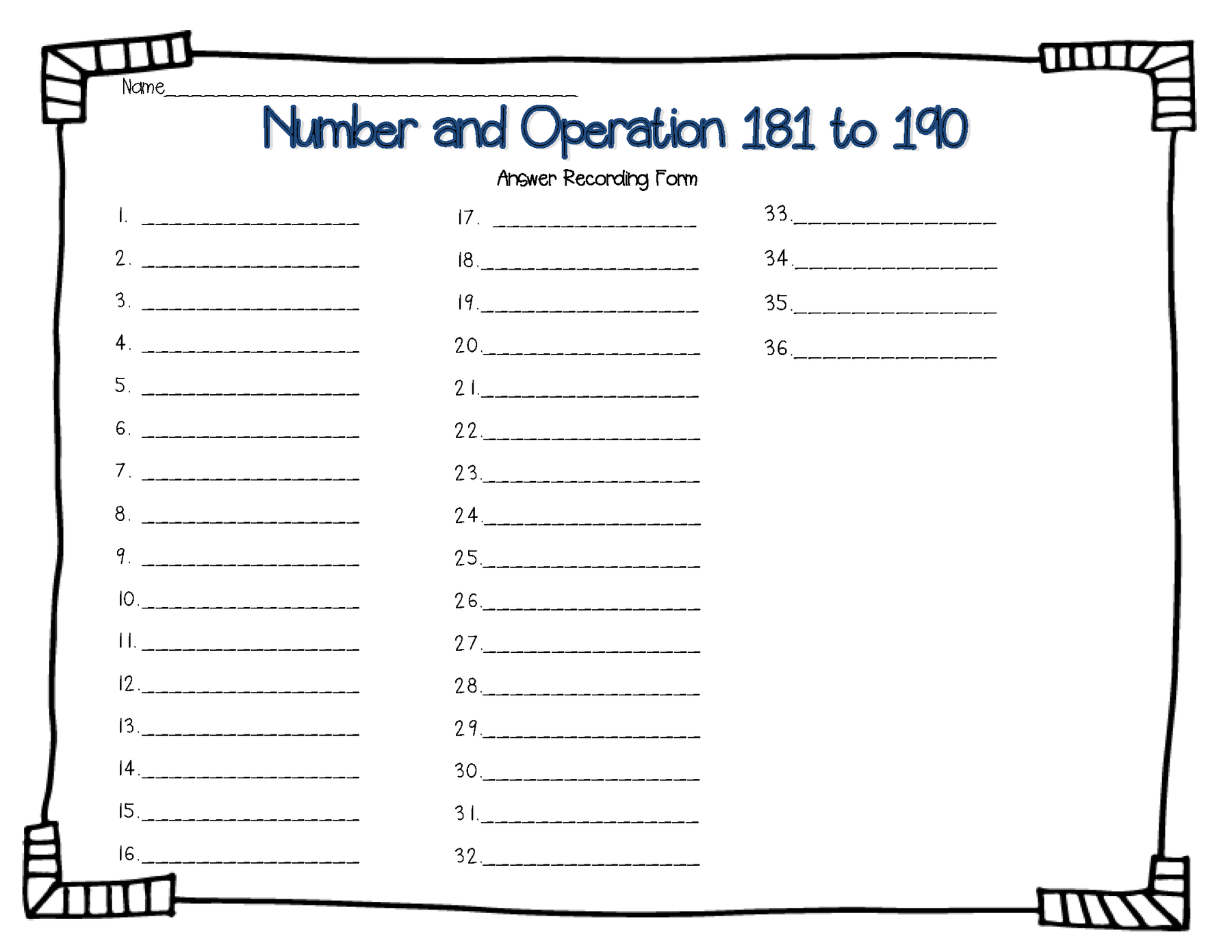 NWEA MAP Math Number and Operation (RIT Band 181-190) Practice ...