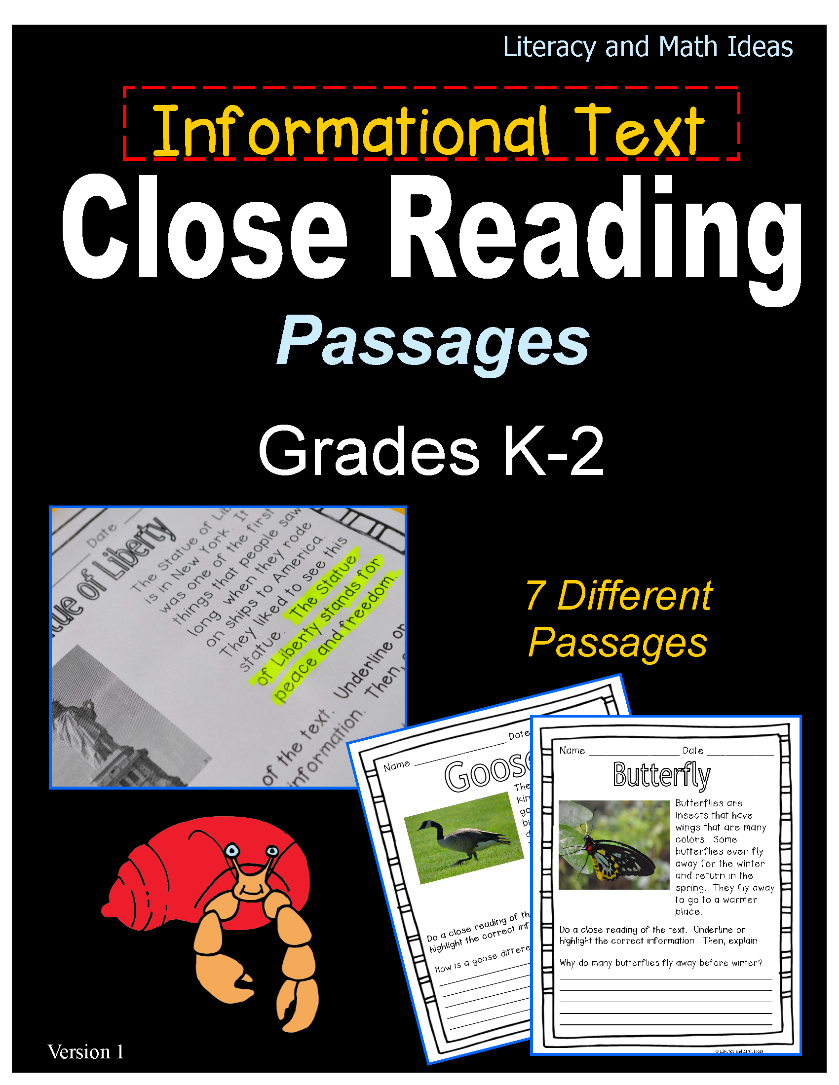 (Grades K-2) Informational Text Close Reading Passages – Literacy and ...