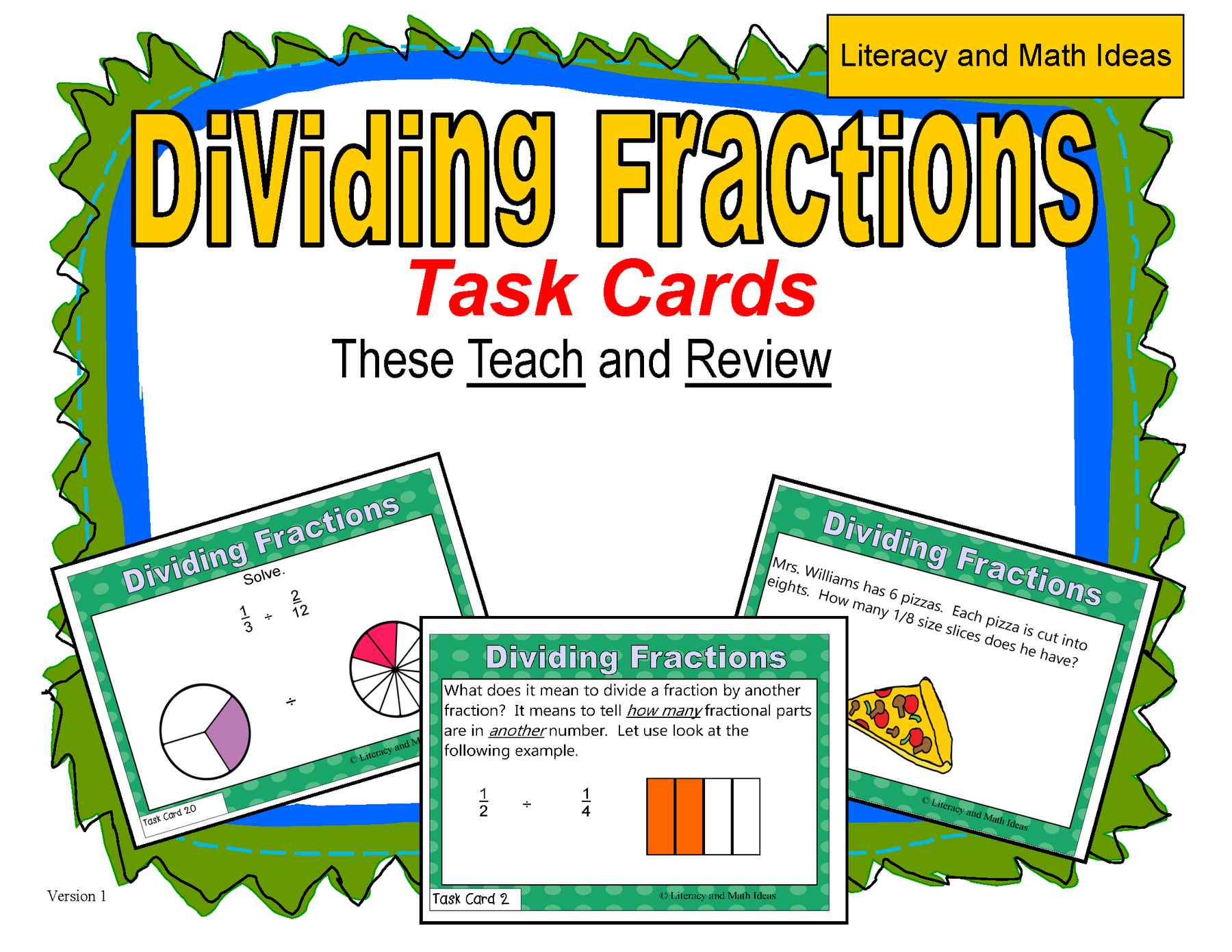Dividing Fractions Task Cards – Literacy and Math Ideas