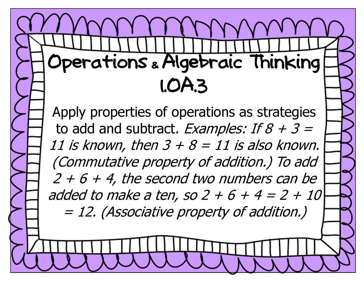 Common Core Grade 1 Math Wall Charts – Literacy and Math Ideas