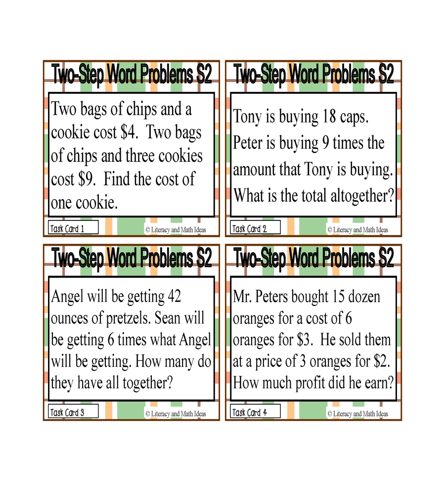 Set 2 (Multiplication and Division) Two-Step Word Problems – Literacy ...