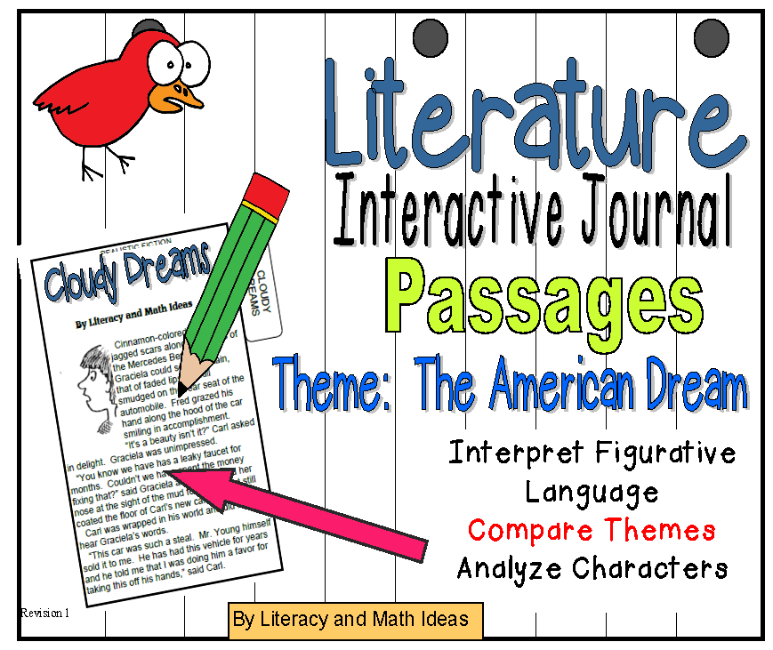 (Theme: The American Dream) Literature Passages for Interactive Journa ...