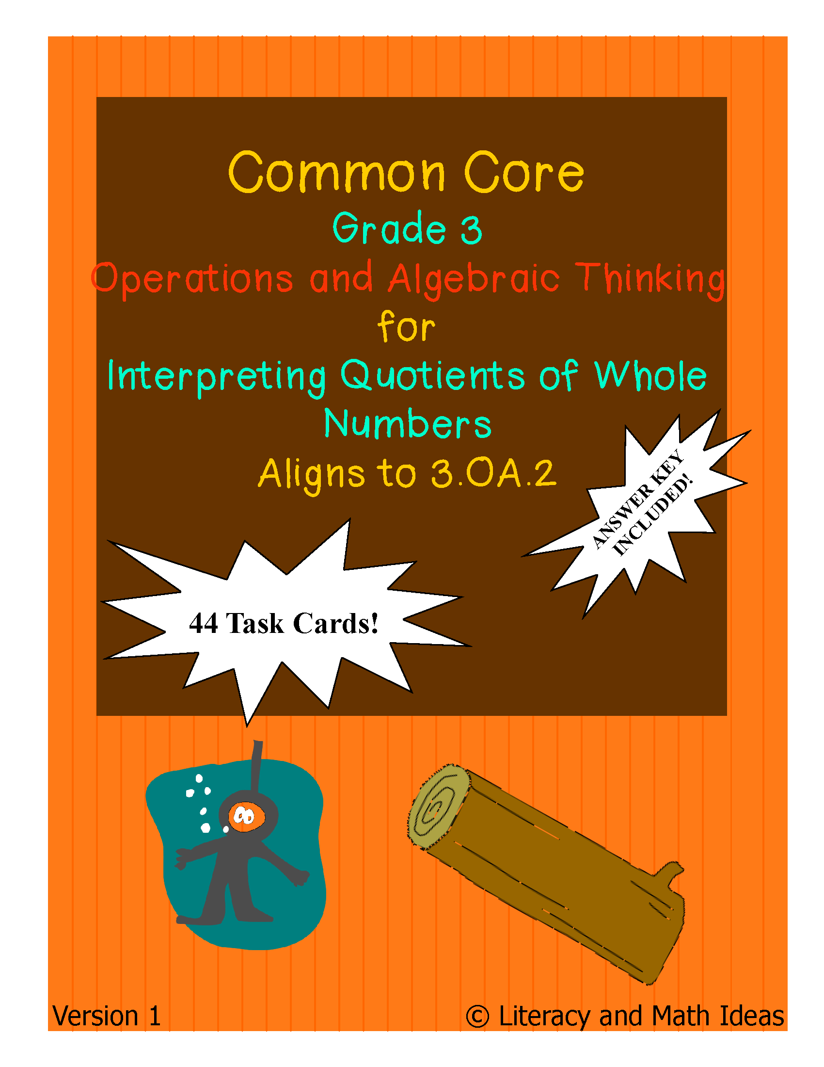 Grade 3 Math Common Core 3.OA.2 Interpreting Quotients – Literacy and ...
