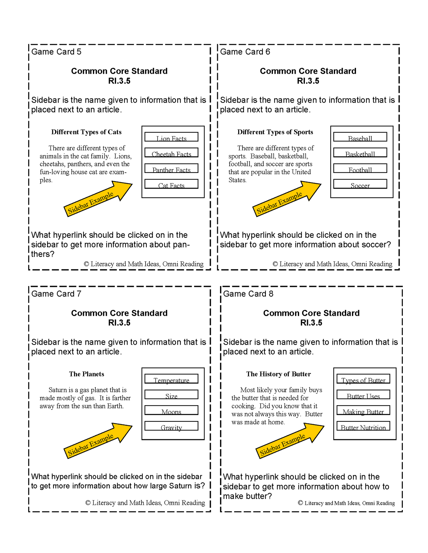 Common Core Centers for Every Informational Text Standard: Grade 3 ...