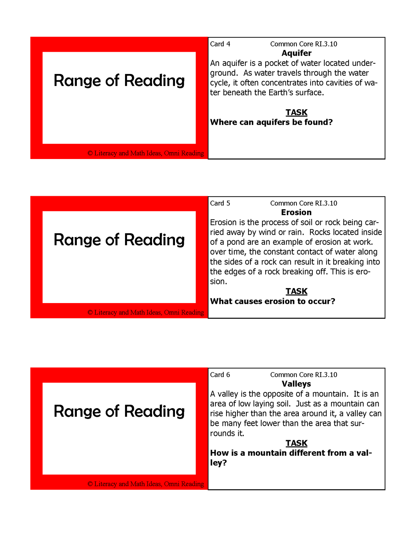 Common Core Centers for Every Informational Text Standard: Grade 3 ...
