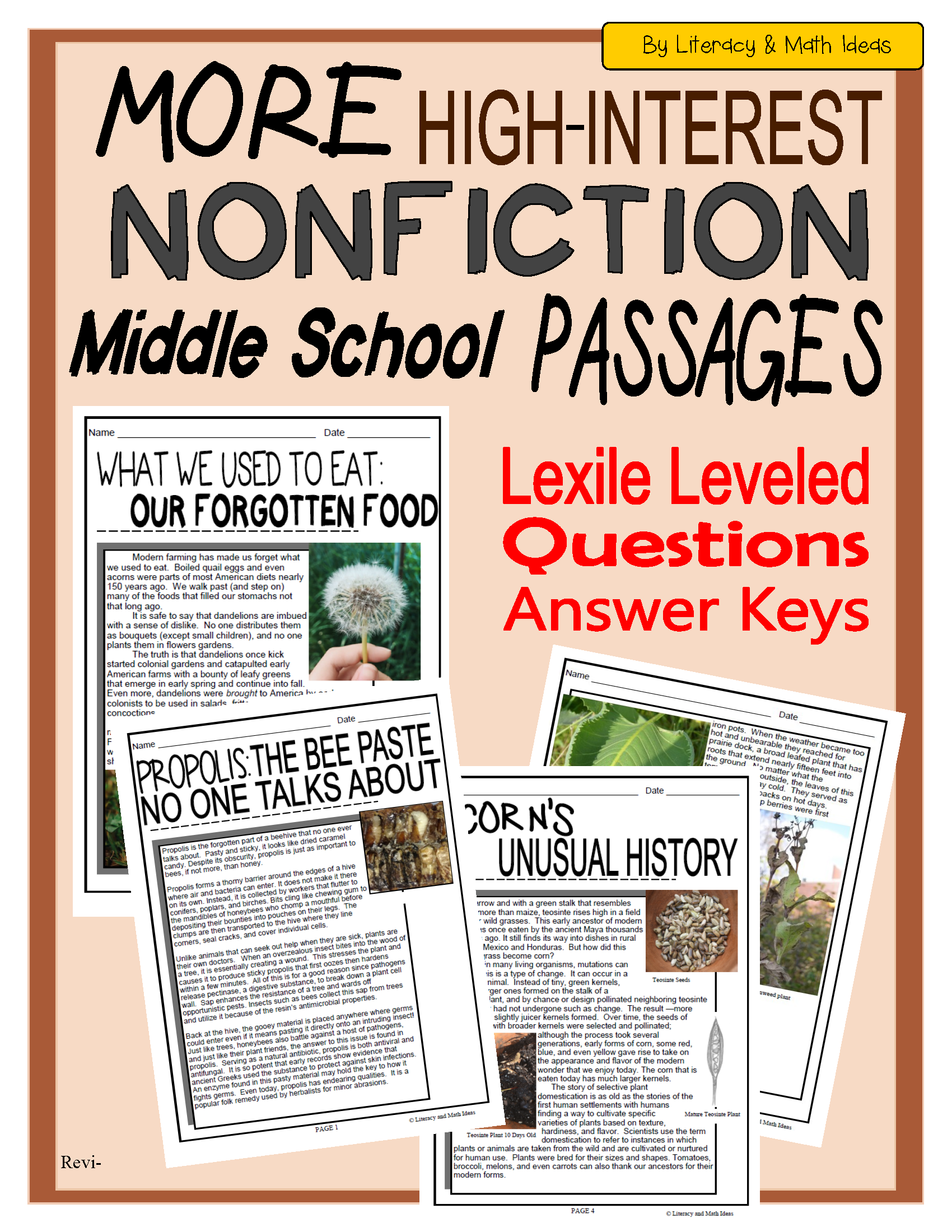 More High-Interest Nonfiction Passages (Middle School) – Literacy and ...