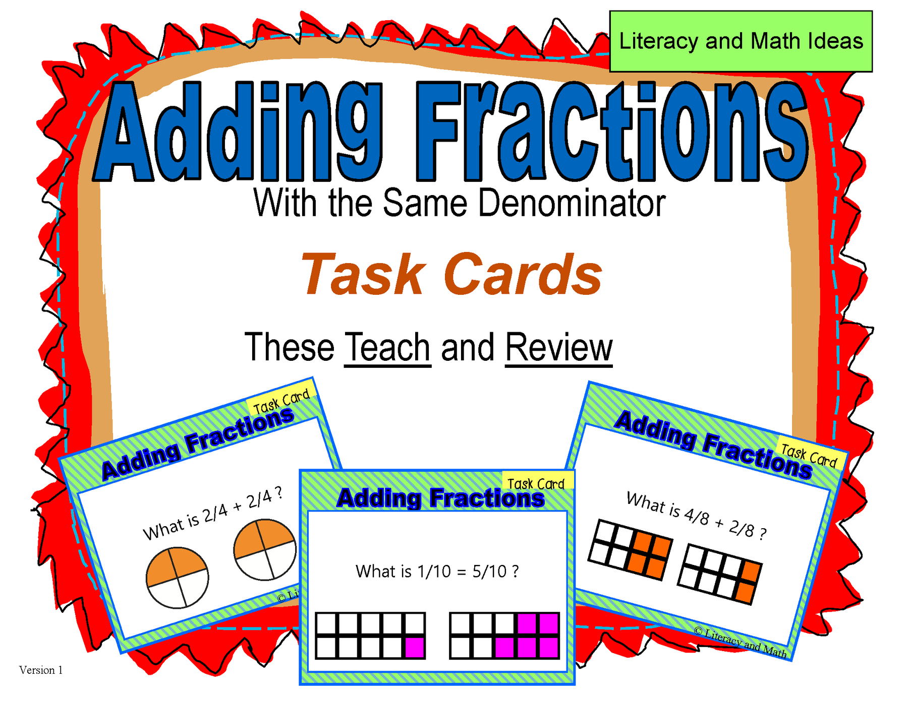 Adding Fractions (Same Denominator) – Literacy and Math Ideas