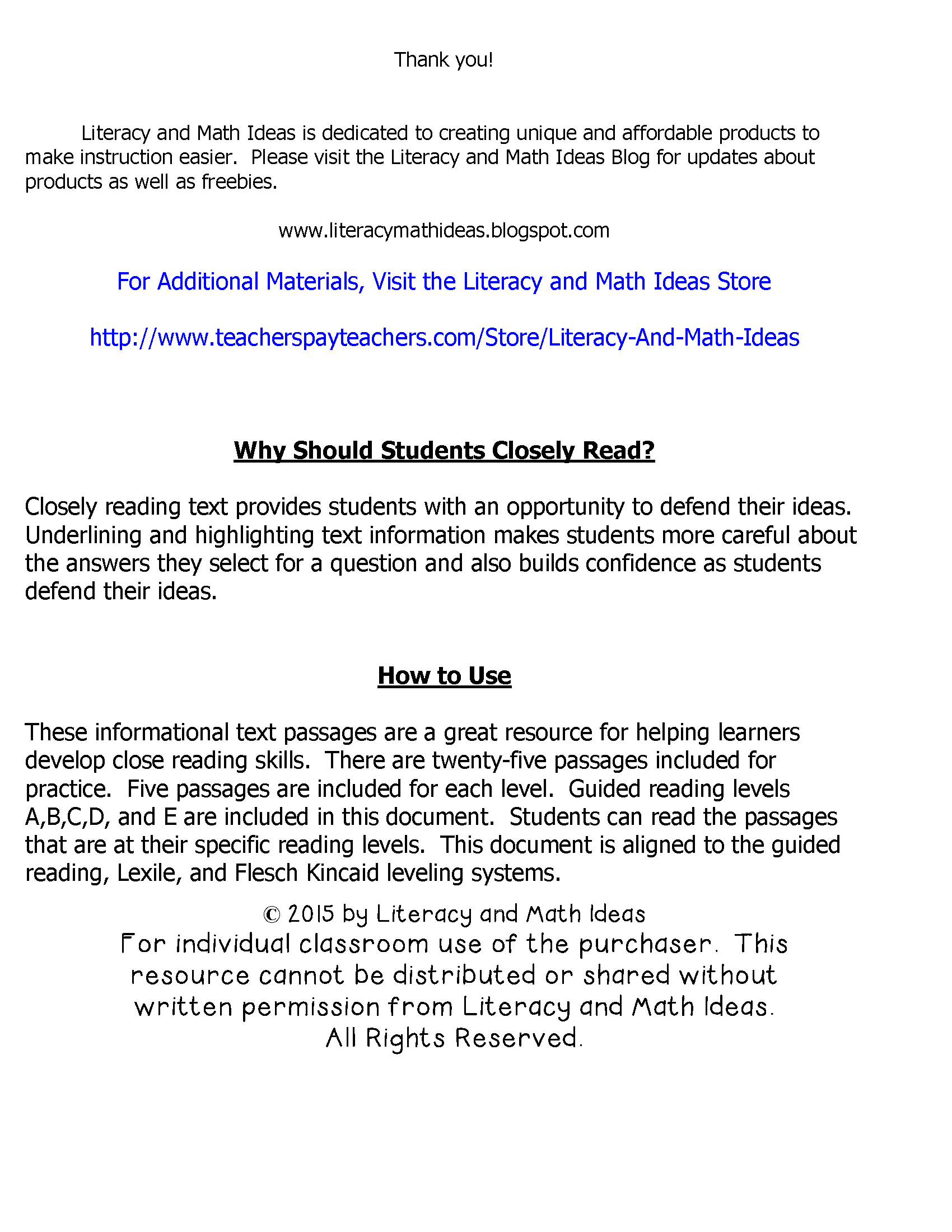 70 Leveled Passages (Animals) Guided Reading A to N – Literacy and Math ...